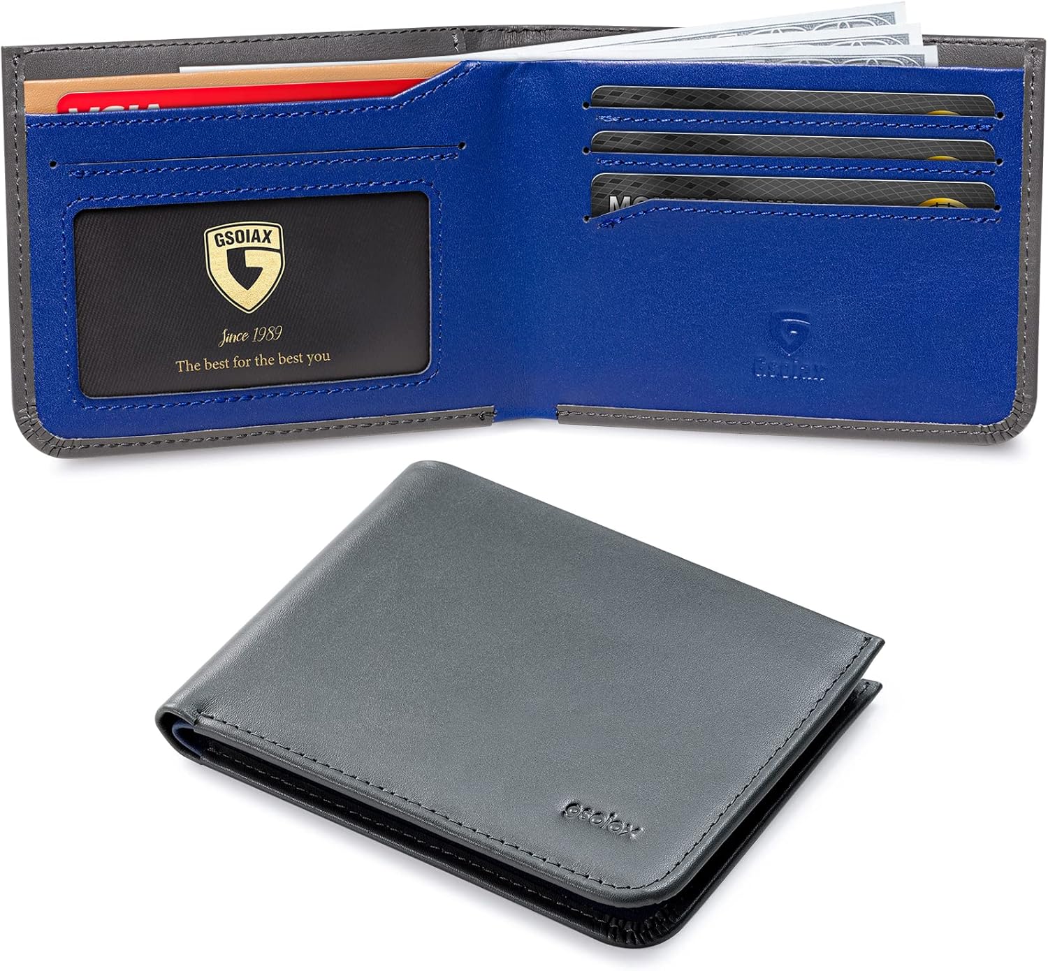 Amazon.com: GSOIAX Hide & Seek Thin Wallet For Men Made of Cowhide RFID ...