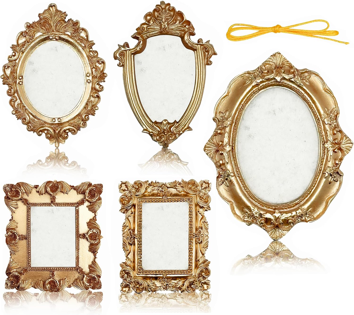 Amazon.com - Orlithia 5Pcs Mini Picture Frames With Back Small Gold ...