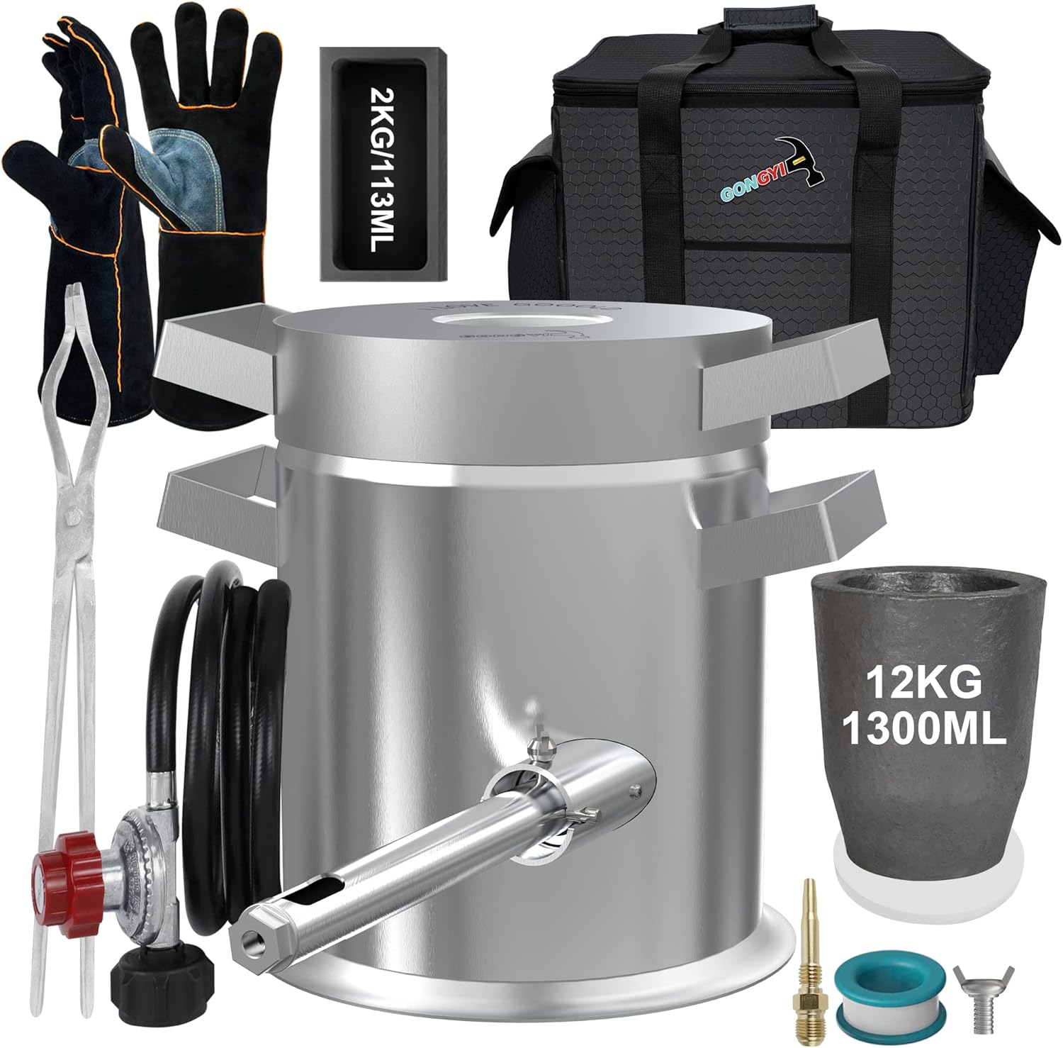 Amazon.com: GONGYI 12KG Large Propane Melting Furnace Deluxe kit Made ...