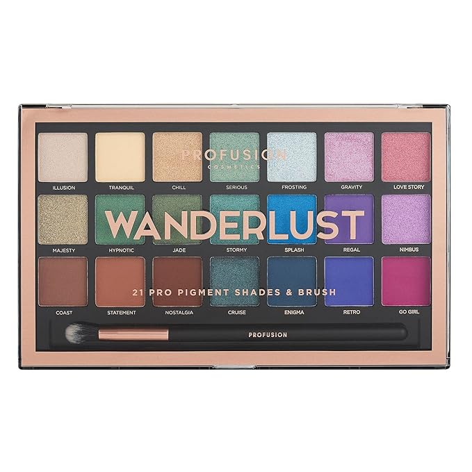 Amazon.com : Profusion Cosmetics 21 Shade Eyeshadow Palette Collection ...