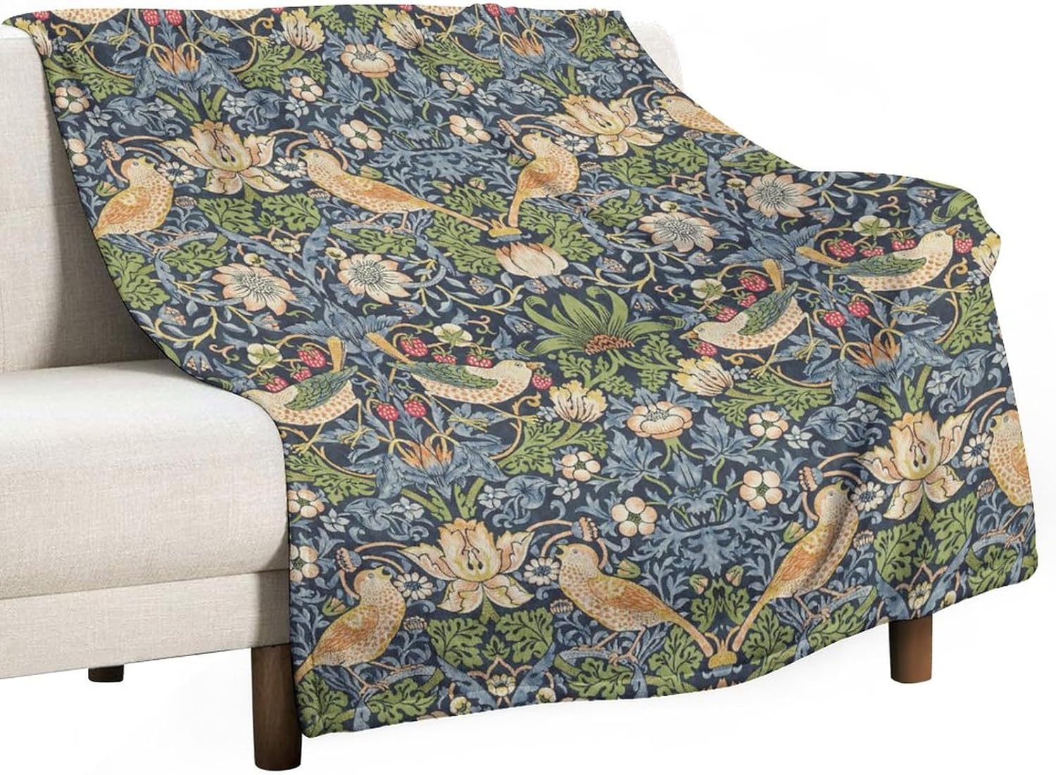 Amazon.com: William Morris Floral Blanket,Strawberry Thief Original ...