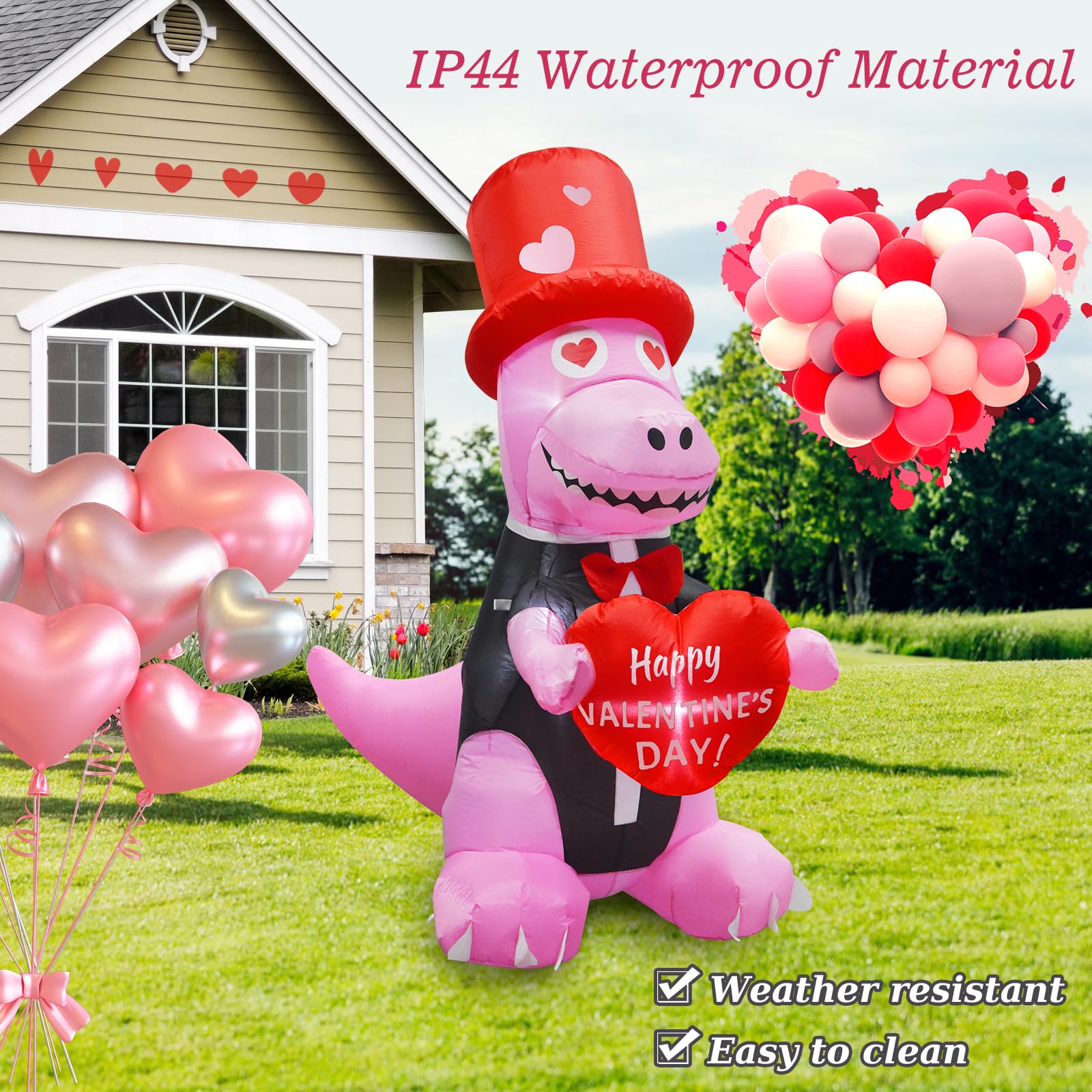 5FT Valentines Day Inflatables Outdoor Decorations, Raymall Valentine ...