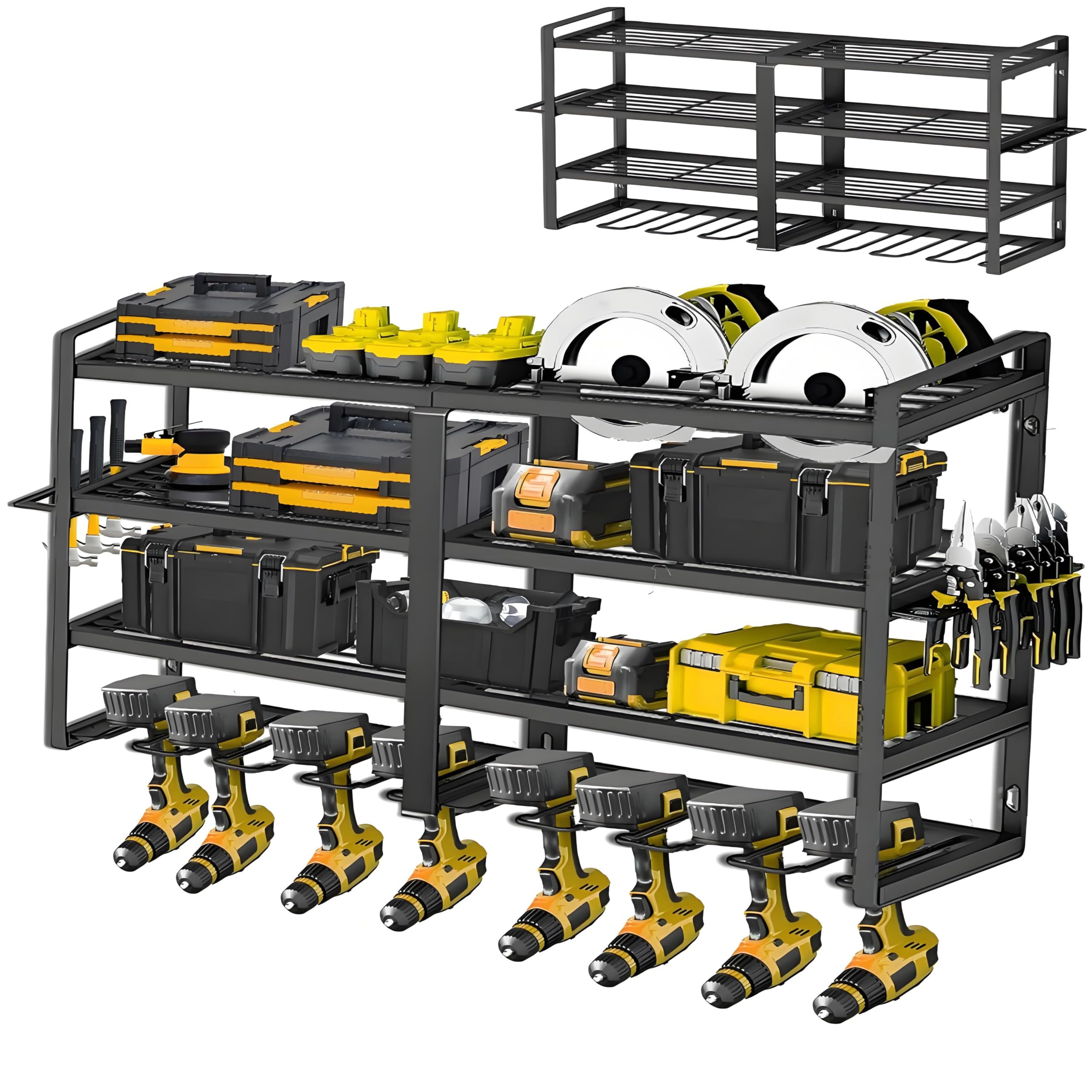 Amazon.com: Power Tool Organizer Wall Mount,8 Drill Holder Wall Mount,4 ...