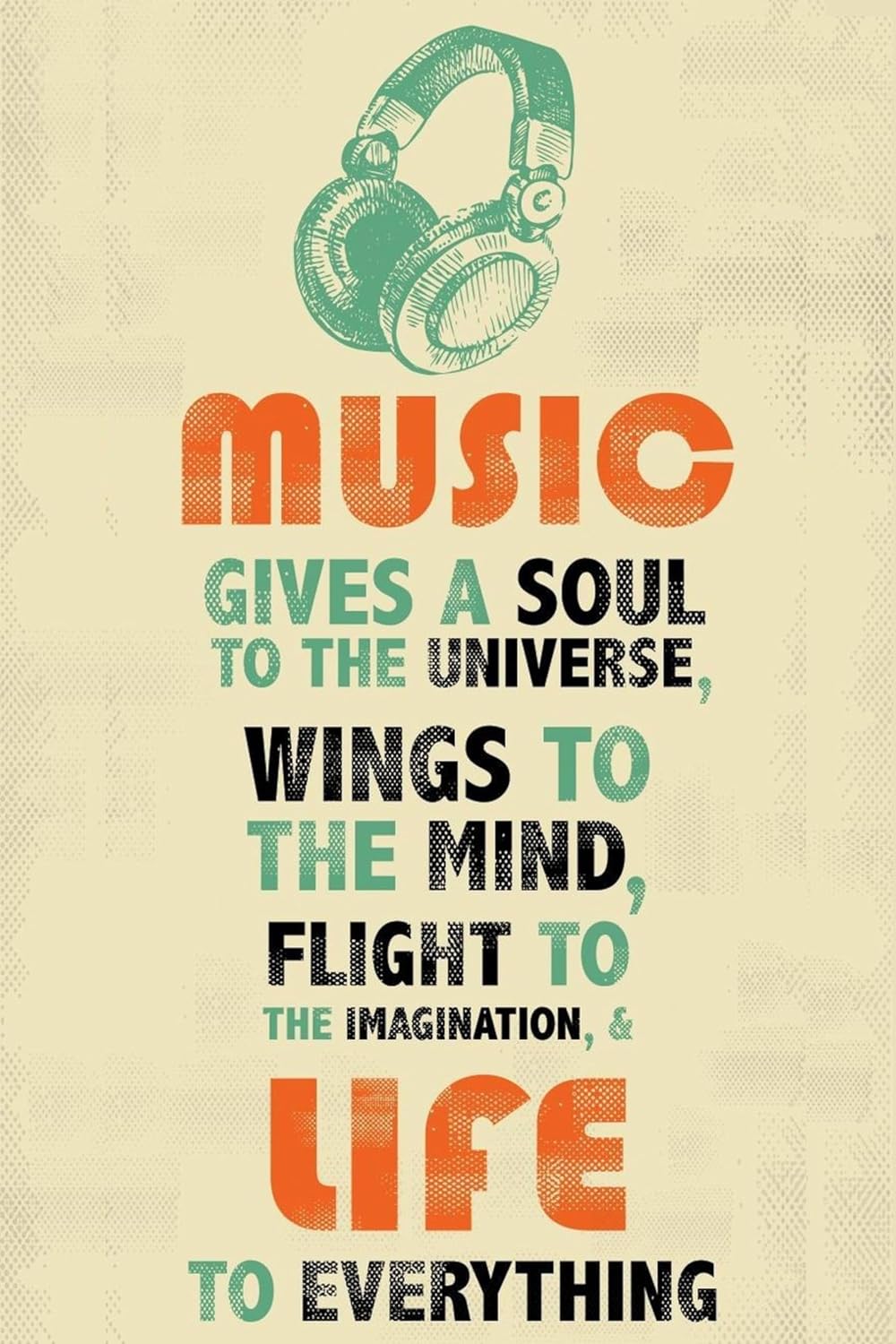 Music Gives A Soul Poster For Home Room Wall Decor Easy Peel And Stick ...