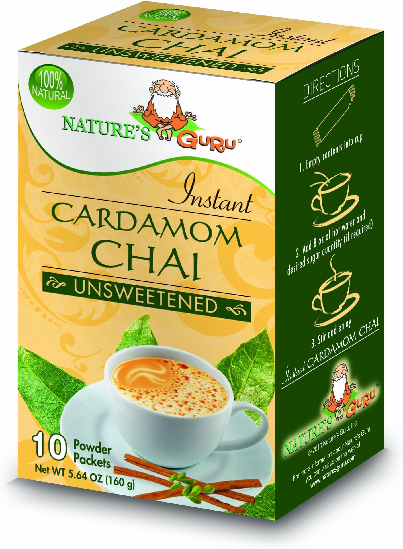 Amazon.com : Nature's Guru Instant Cardamom Chai Tea Drink Mix ...