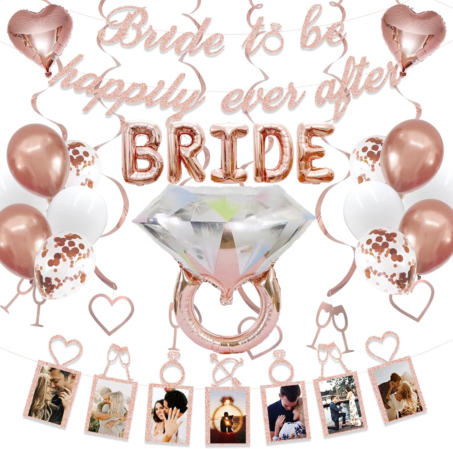 Amazon.com: Concico Bridal Shower Decorations Party Supplies Set of ...