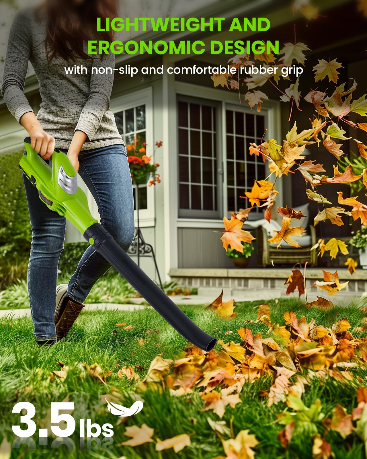 Snapklik.com : HARDELL 18V Cordless Leaf Blower, Battery Powered Leaf ...