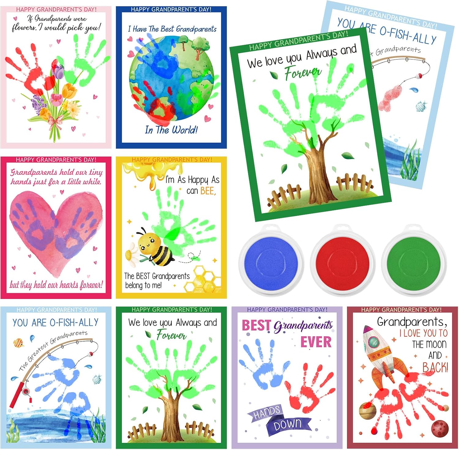 Amazon.com: Cinrobiye 24 Set Happy Grandparents Day Craft Grandparent ...