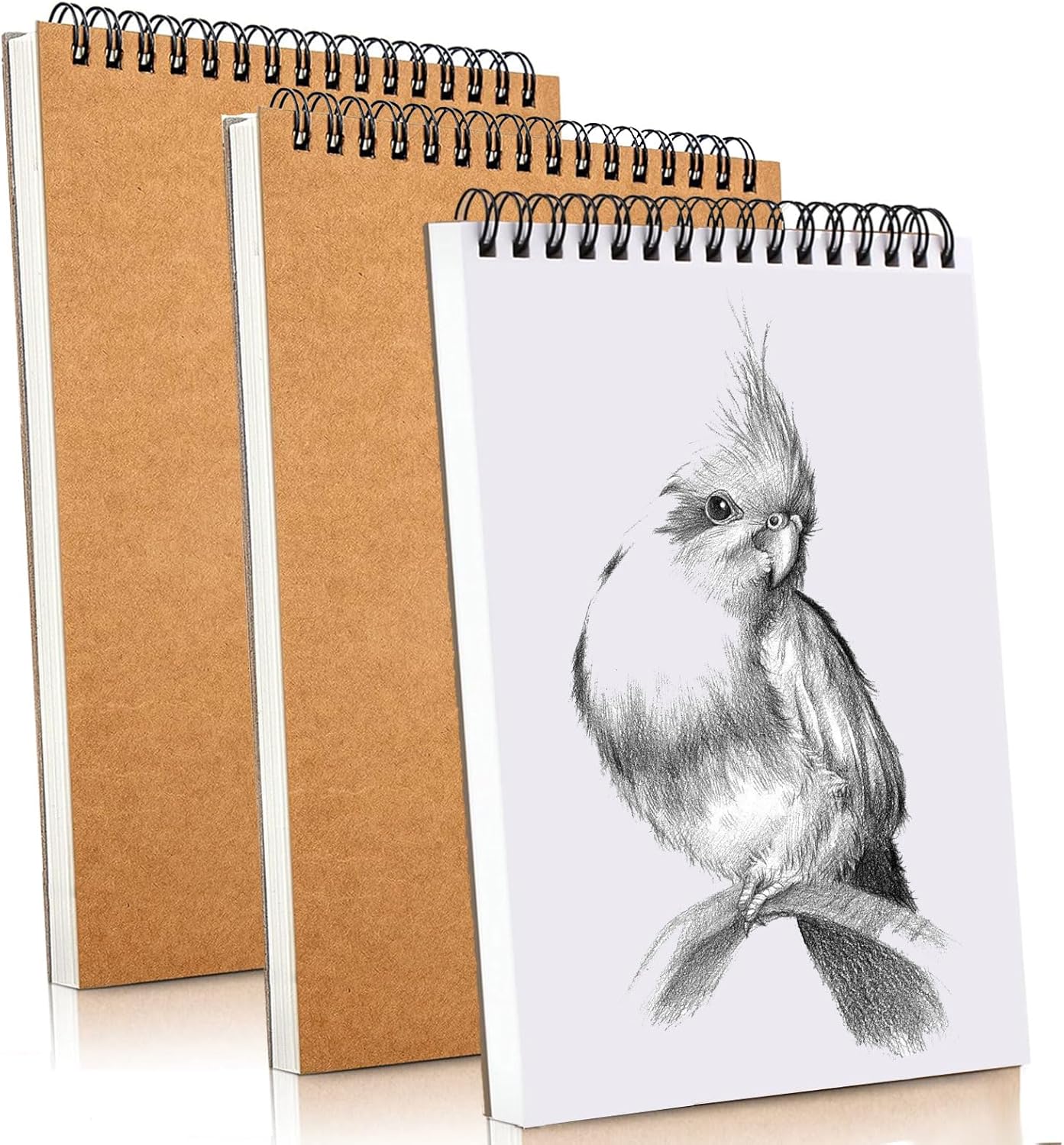 Sketch Book Pad, 3 Pack A5 Drawing Book Spiral Bound, 60 Pages (30 Sheets), 160GSM Art Book ...