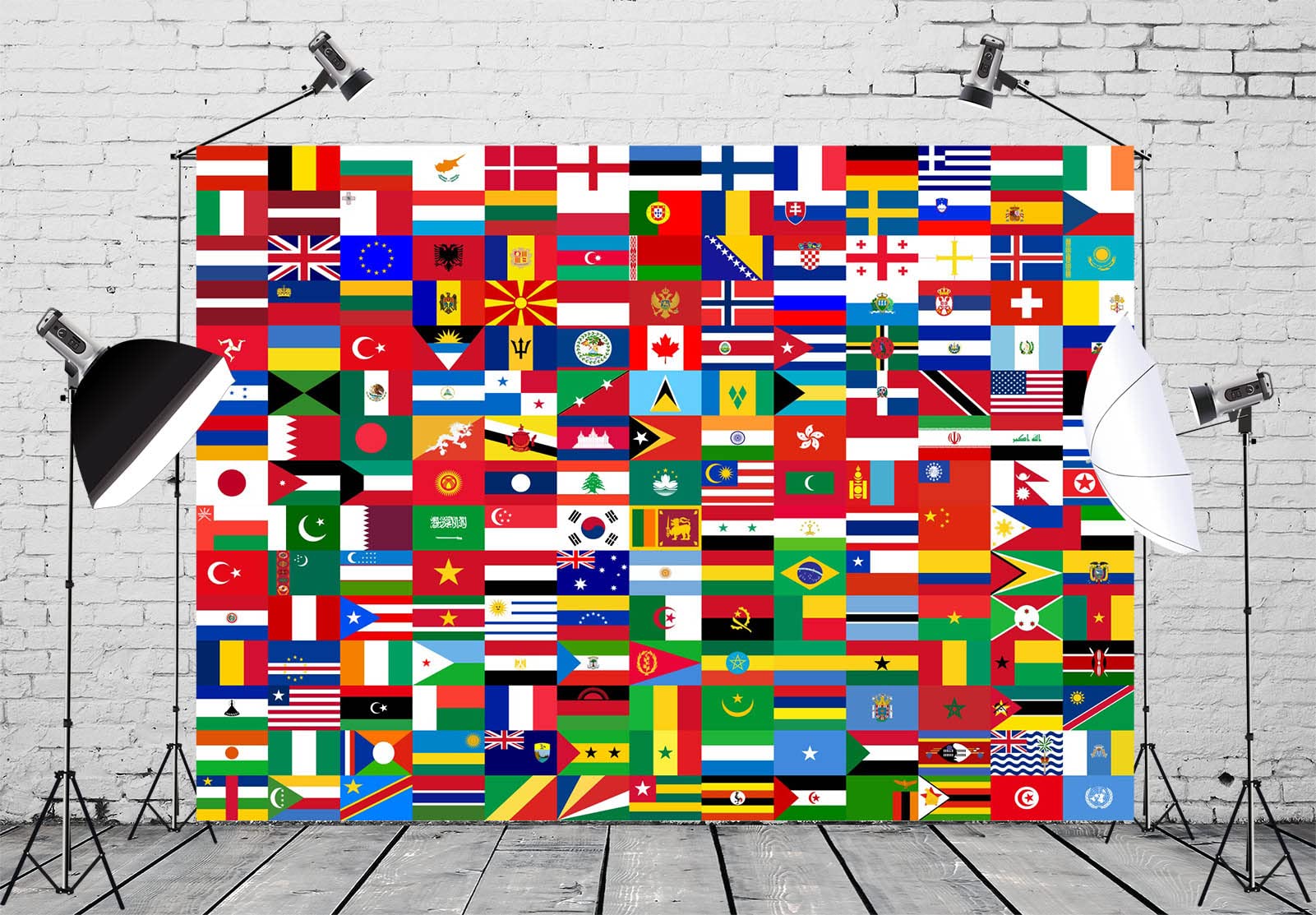 Snapklik.com : 15x10ft Fabric Country Flags Backdrop Polyester World ...