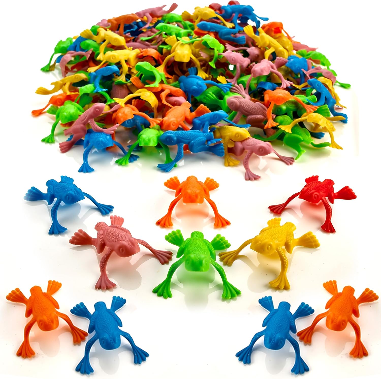 Amazon.com: Playbees Mega Pack of Jump n Leap Frog Toys - 144 Pack - 2 ...