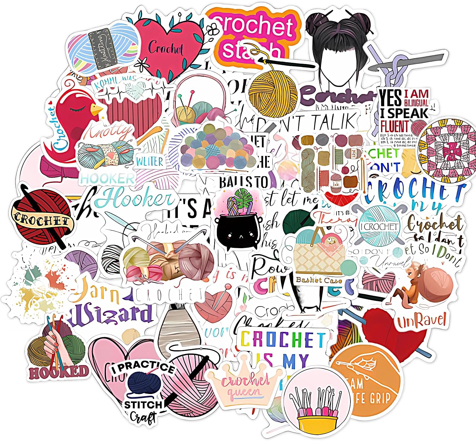 Amazon.com: (3 pcs) in My Crochet Era Sticker Funny Crochet Stickers ...