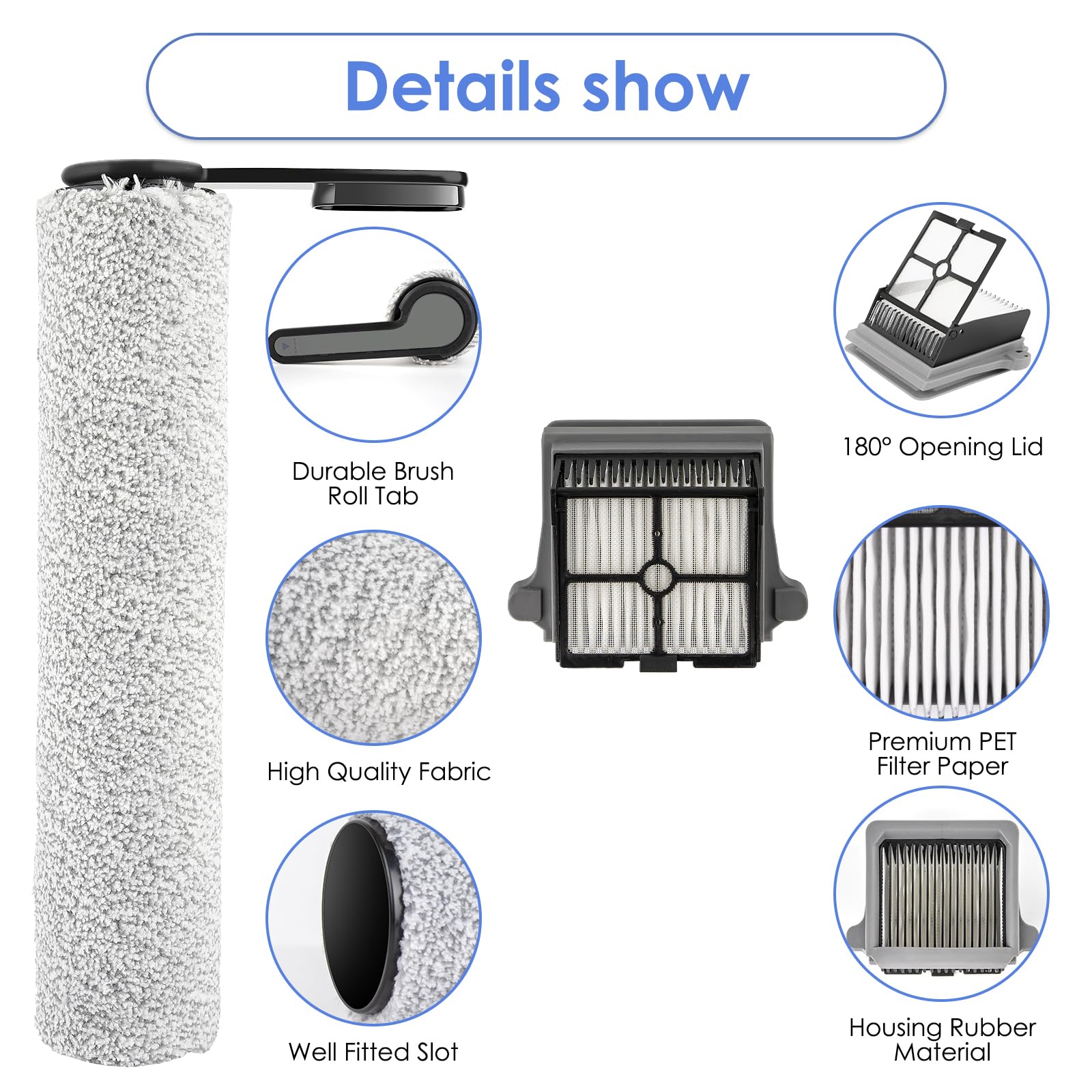 Snapklik.com : (4 Pieces) Replacement Brush Rollers And HEPA Filters ...