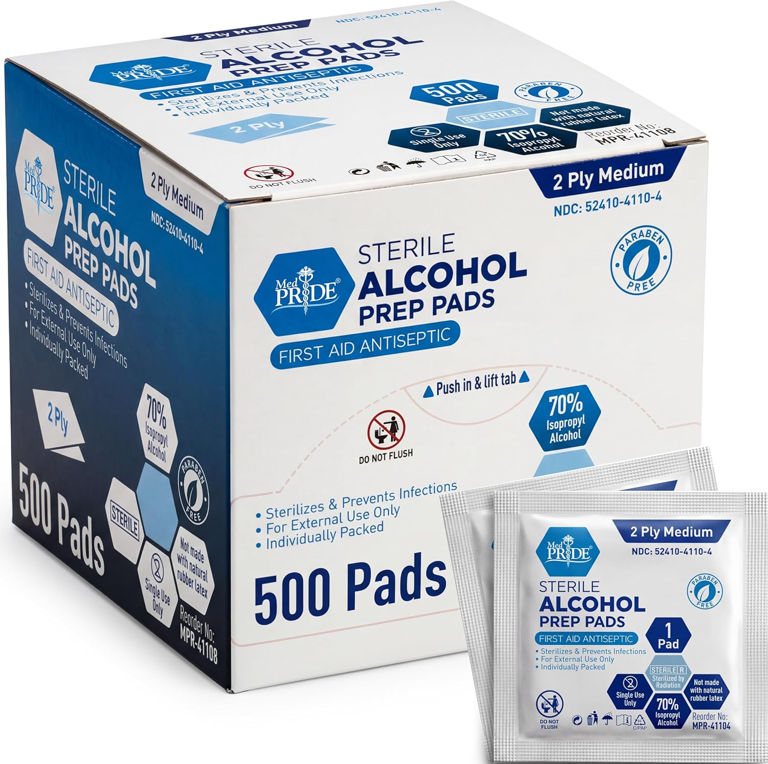 Amazon.com : MED PRIDE Alcohol Prep Pads, Medical-Grade, Sterile ...