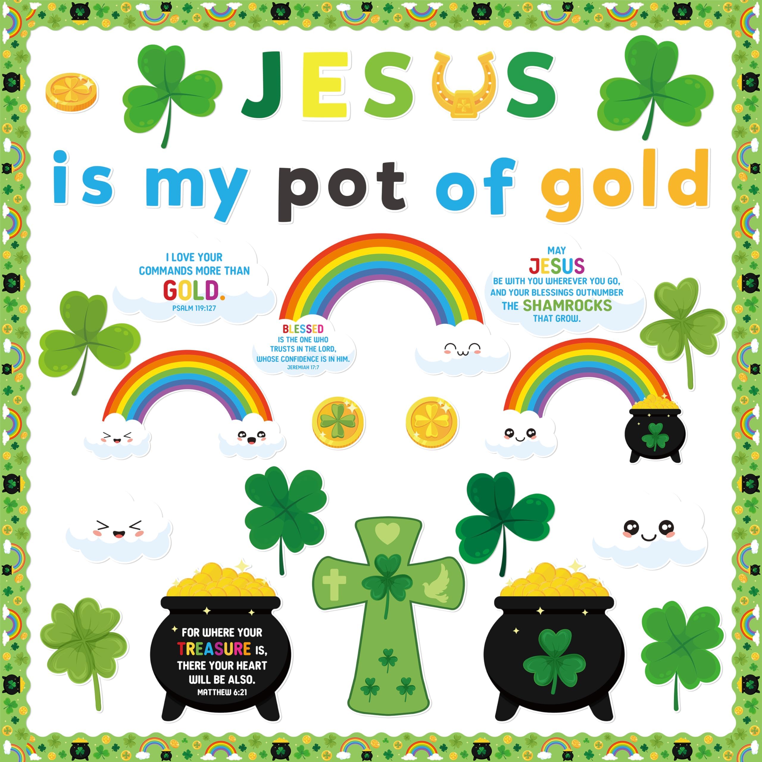 Snapklik.com : St Patricks Day Religious Bulletin Board - 123Pcs Jesus ...