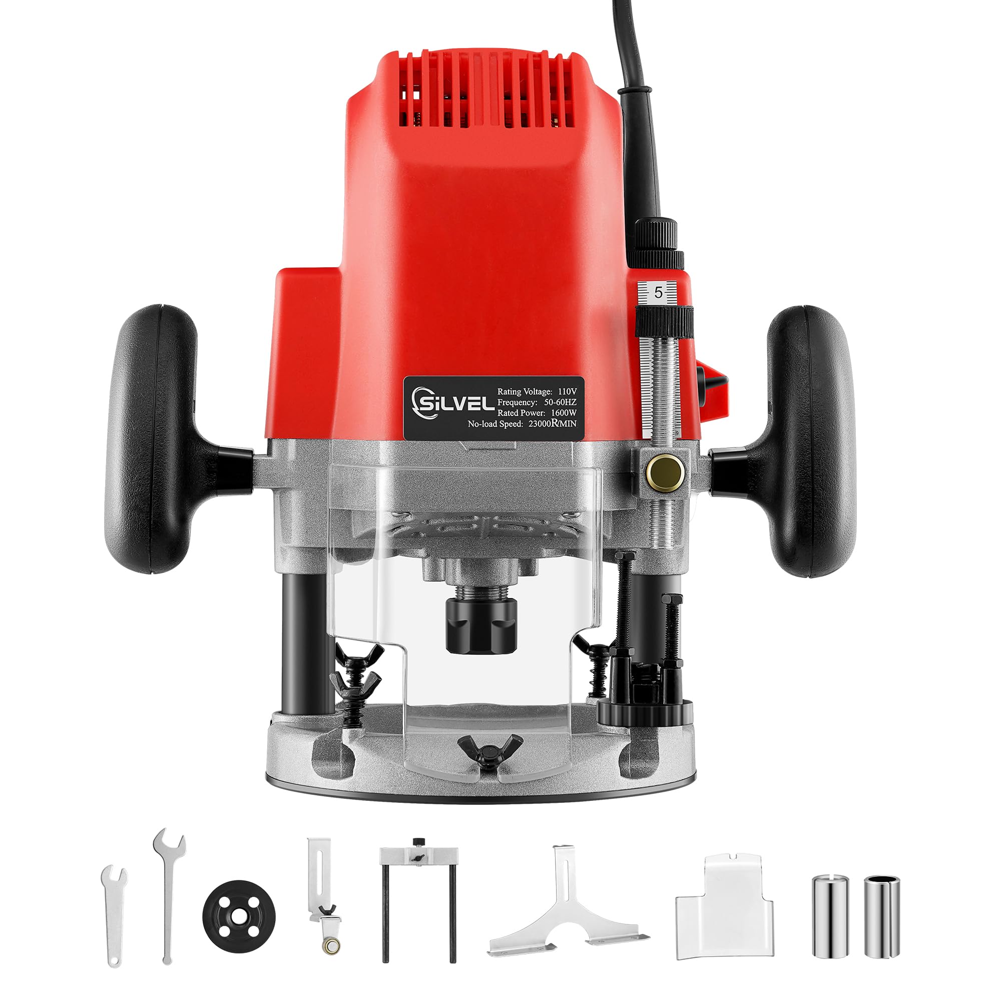 Snapklik.com : SILVEL Plunge Router 10 Amp 1600W, 23000 RPM Wood Router ...