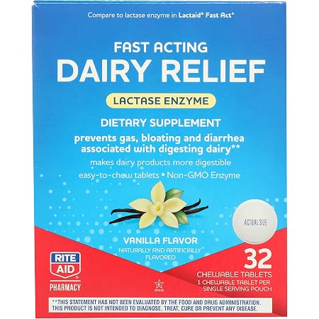 Amazon.com: Milkaid Lactase Enzyme Chewable Tablets for Lactose ...