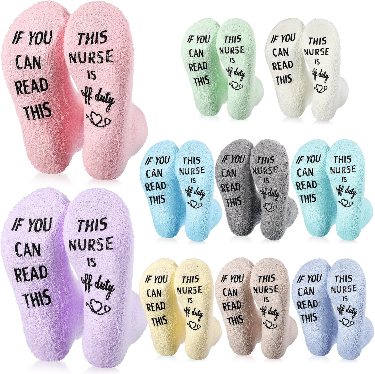 Amazon.com: Ramede 10 Pairs Nurse Socks Gifts for Women Funny Medical ...