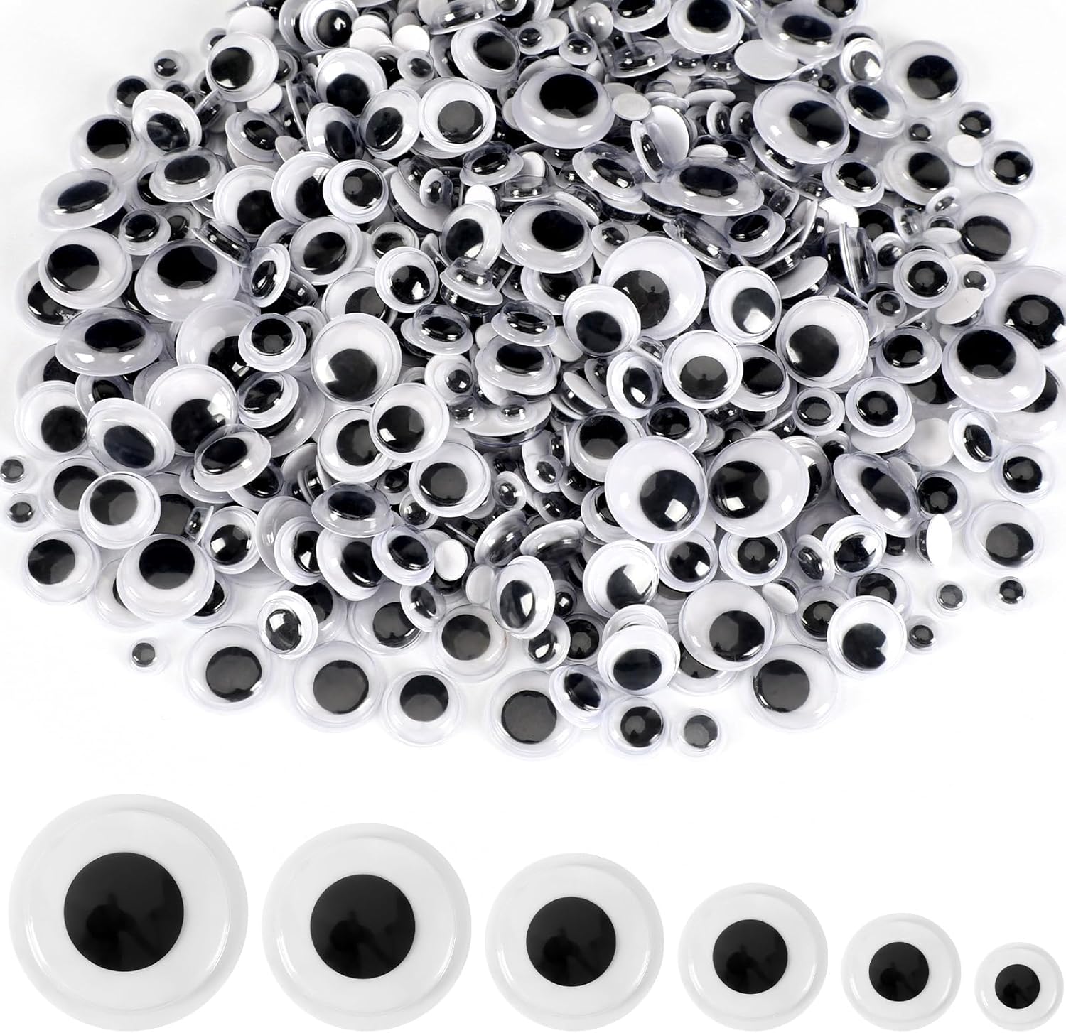 Amazon.com: UPINS 1000 Pcs Self Adhesive Googly Wiggle Eyes for DIY ...