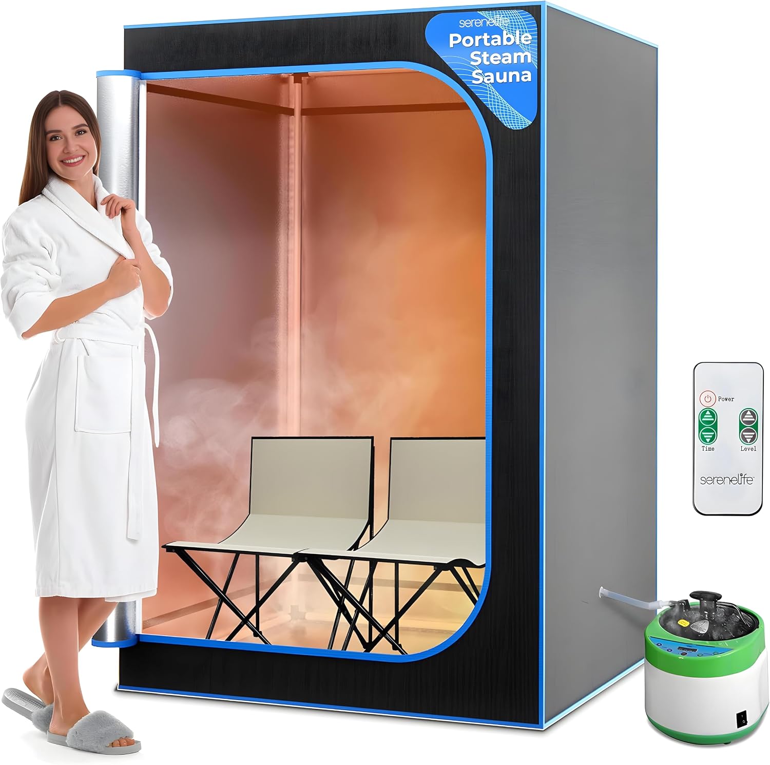SereneLife Compact Portable Steam Sauna-Detoxify & Soothing Infrared ...