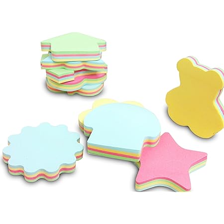 Amazon.com : Colorful Sticky Notes In 10 Different Shapes, Bundle Pack ...