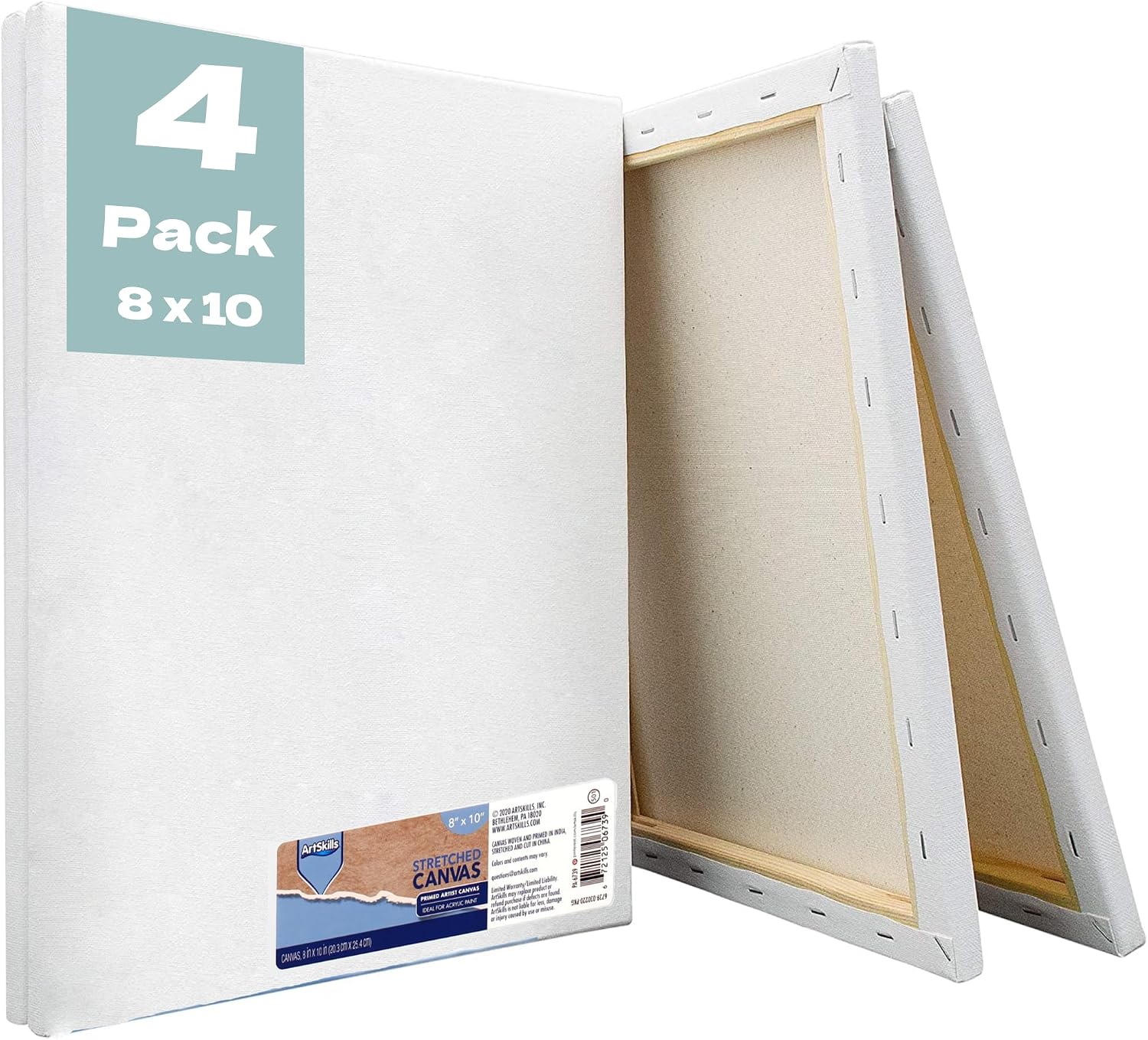 Amazon.com: ArtSkills Stretched Canvases for Painting, 8x10 Canvas ...