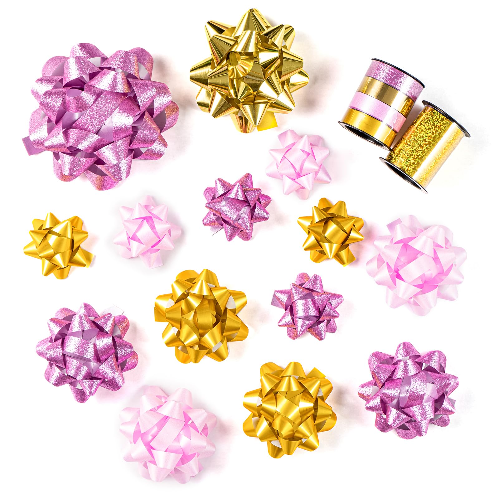 Amazon.com: WRAPAHOLIC 16 Pcs Gift Bows Assortment - 14 Multi Colored ...