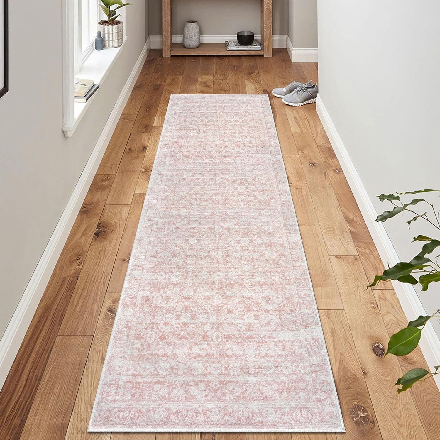 Amazon.com: Siiloom 2x6 Pink Washable Runner Rug for Hallways, Soft ...
