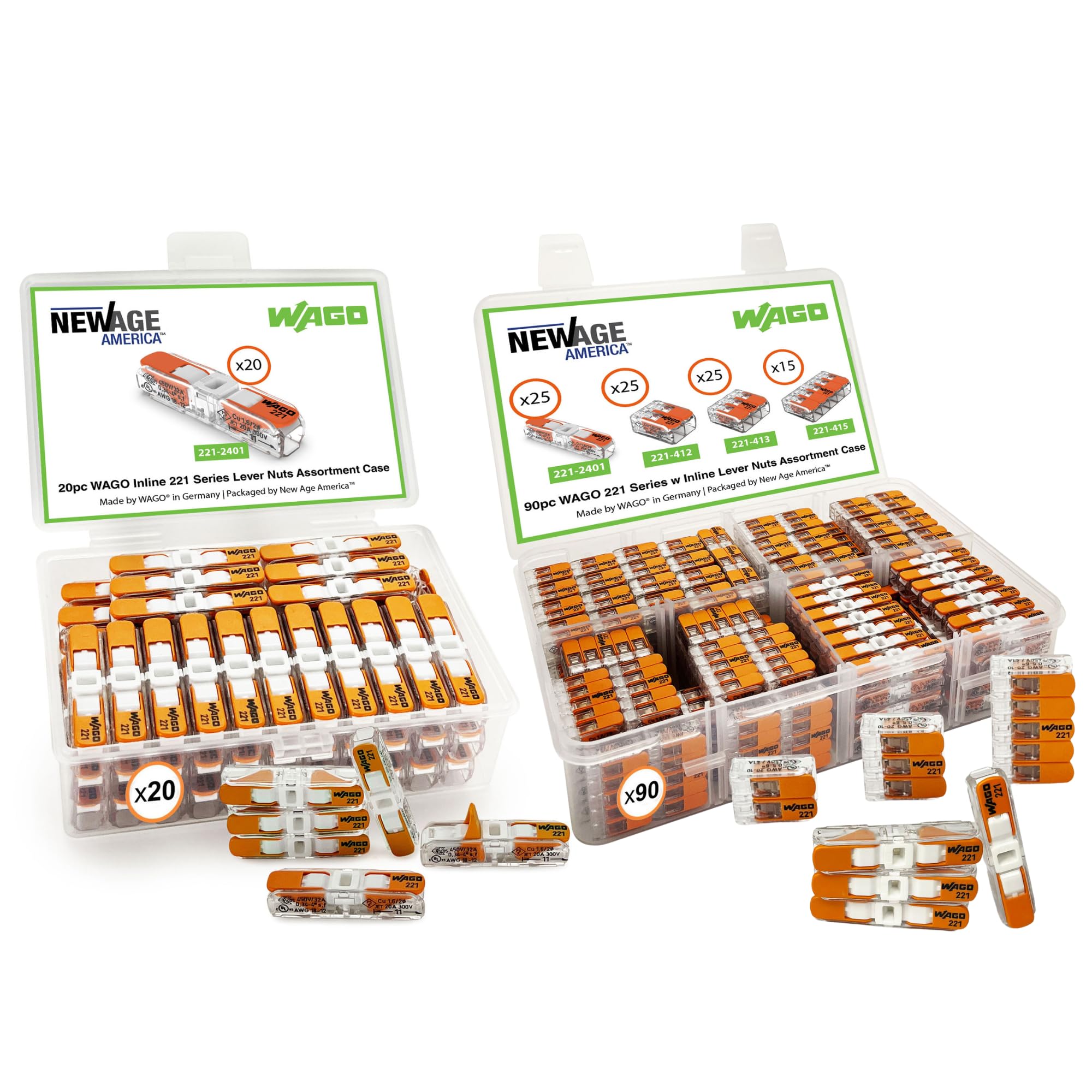 221 Wago WAGO 221-2401 Compact Lever-Nuts Inline Splicing Connectors ...