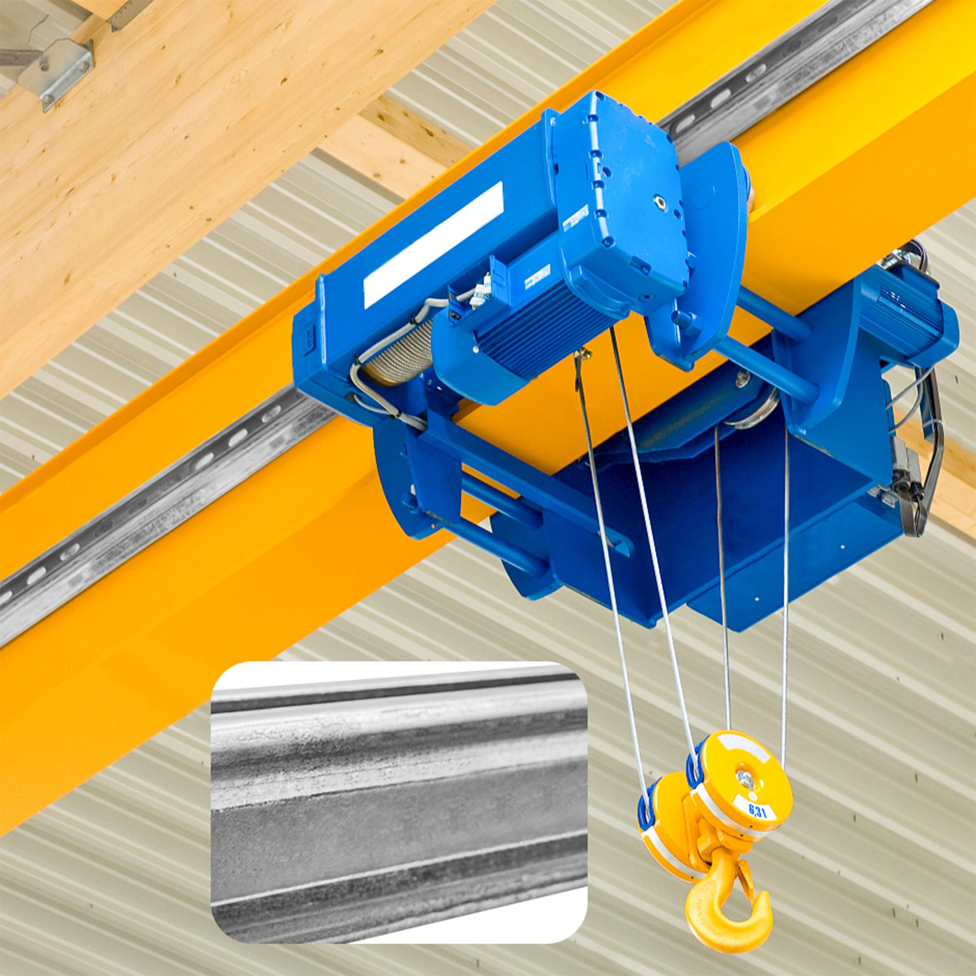 Snapklik.com : 4.6 Feet Length Strut Channel Trolley Track,1-5/8" 12 ...