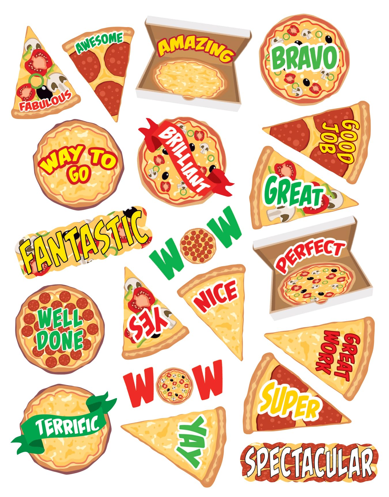 Amazon.com: Teacher Created Resources Pizza Stickers (TCR7091) : Toys ...