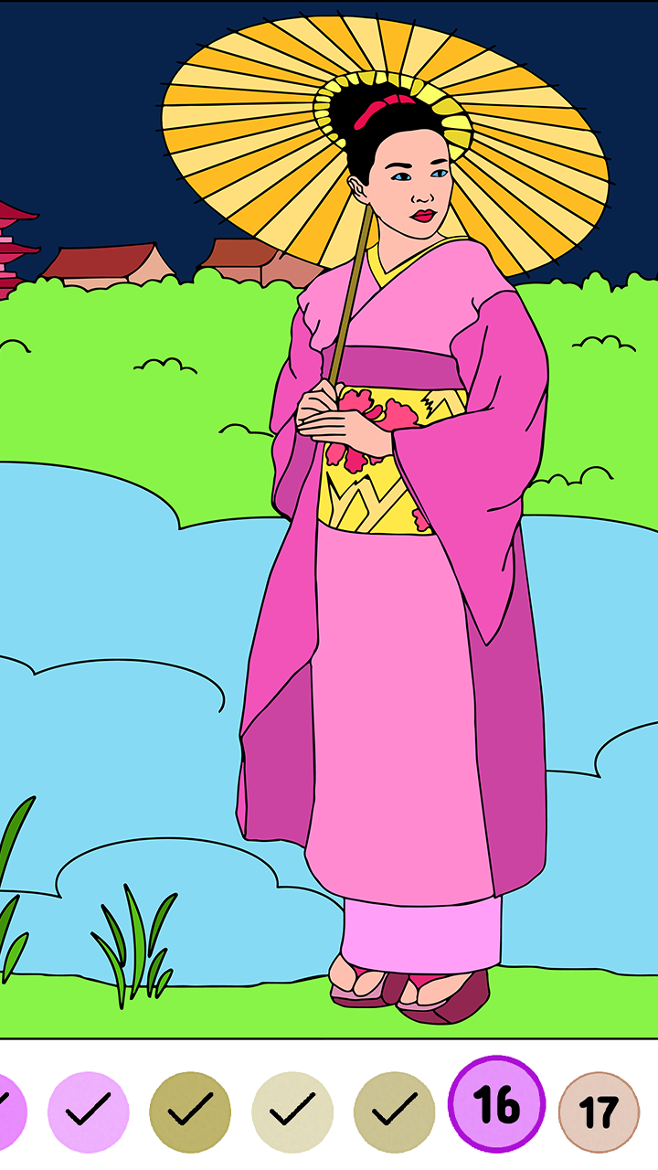 Japanese Coloring Book : Color by Number - Coloring Games for Adults ...