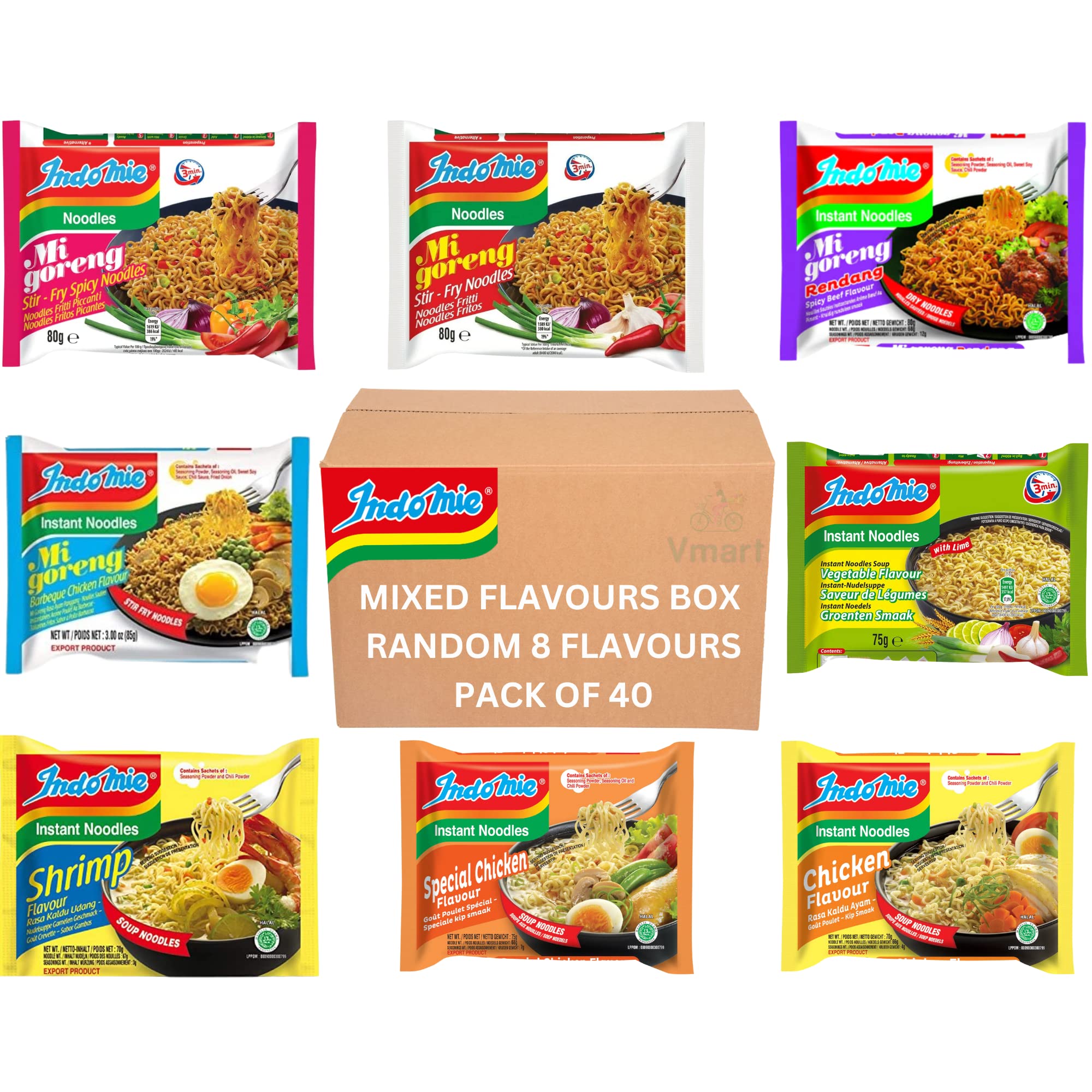Buy Vmart Indomie Mi Goreng Instant Noodles Assorted Mixed Flavours ...