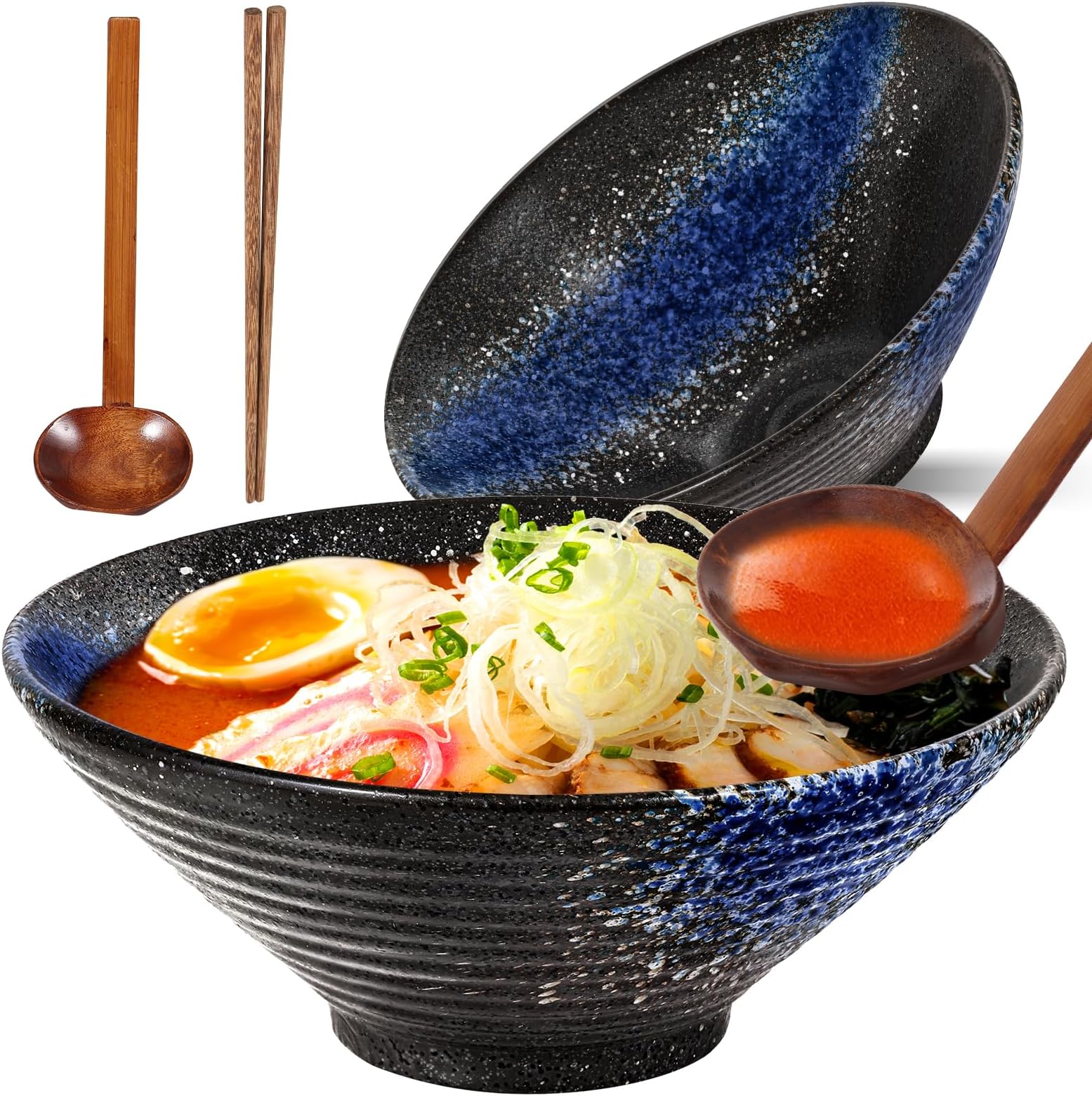 Sosayet Ramen Bowl De Cerámica, 2 Juegos Tazón de Ramen Japonés con ...