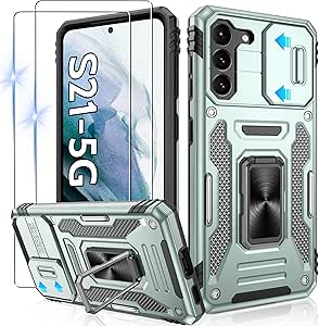 Amazon.com: Gritup for Galaxy-S21-Case with Slide Camera Cover + [HD Screen Protector×2], 360 ...