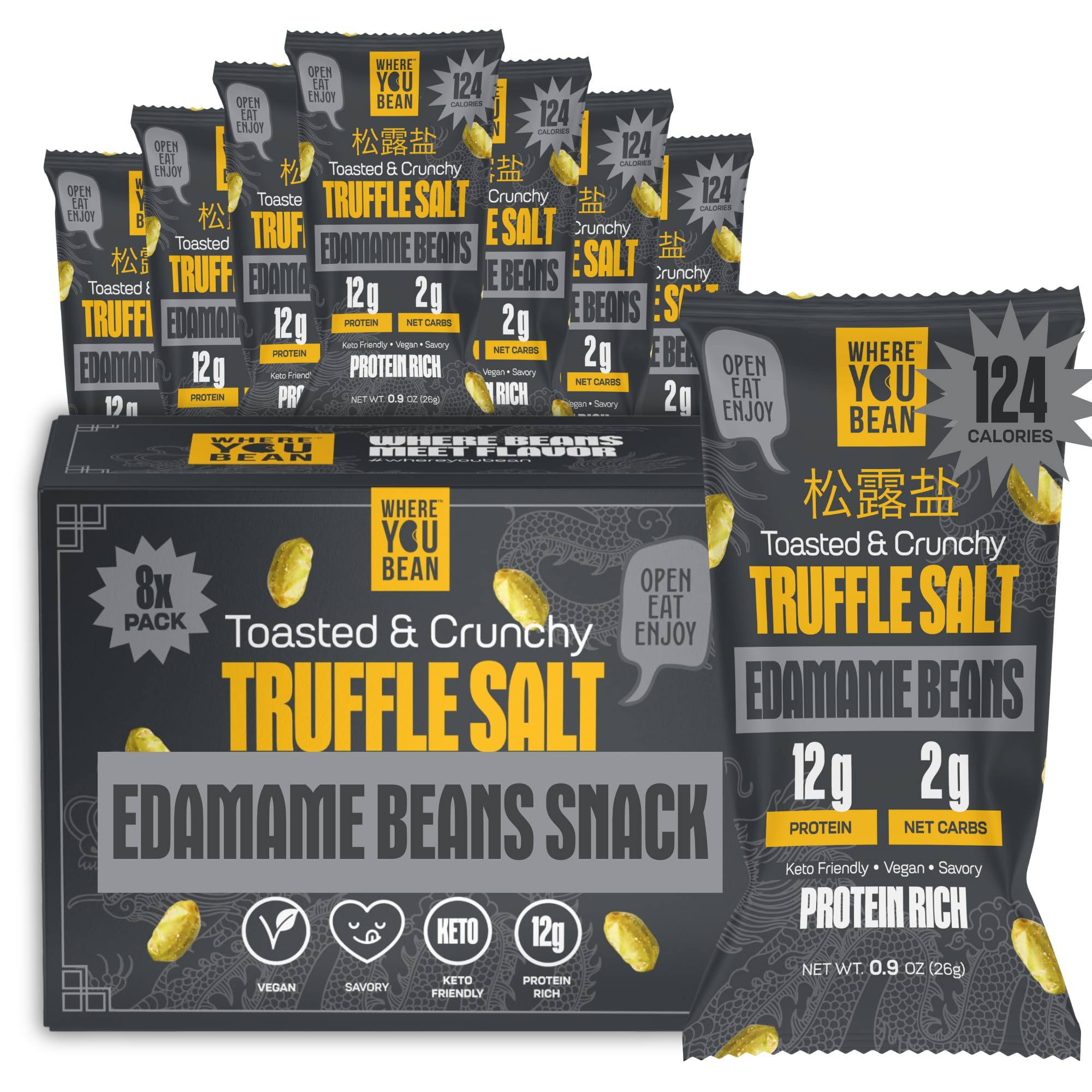 Low Carb Tortilla Where You Bean Edamame Beans Snack (Thai Lime Chili ...
