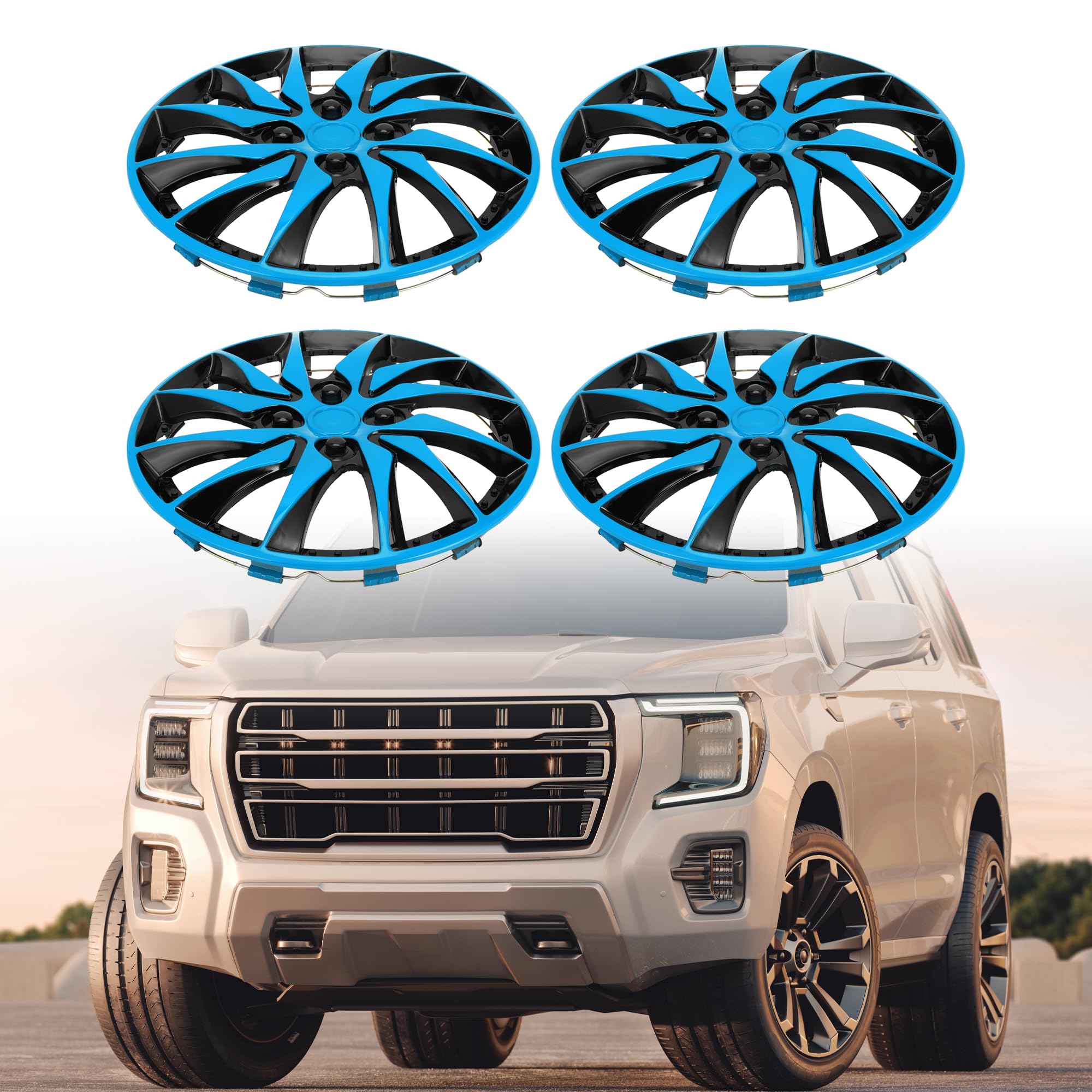 14 Inch Hub Covers 4 Pcs Universal R14 - 14 Inch Black Plastic Rim ...