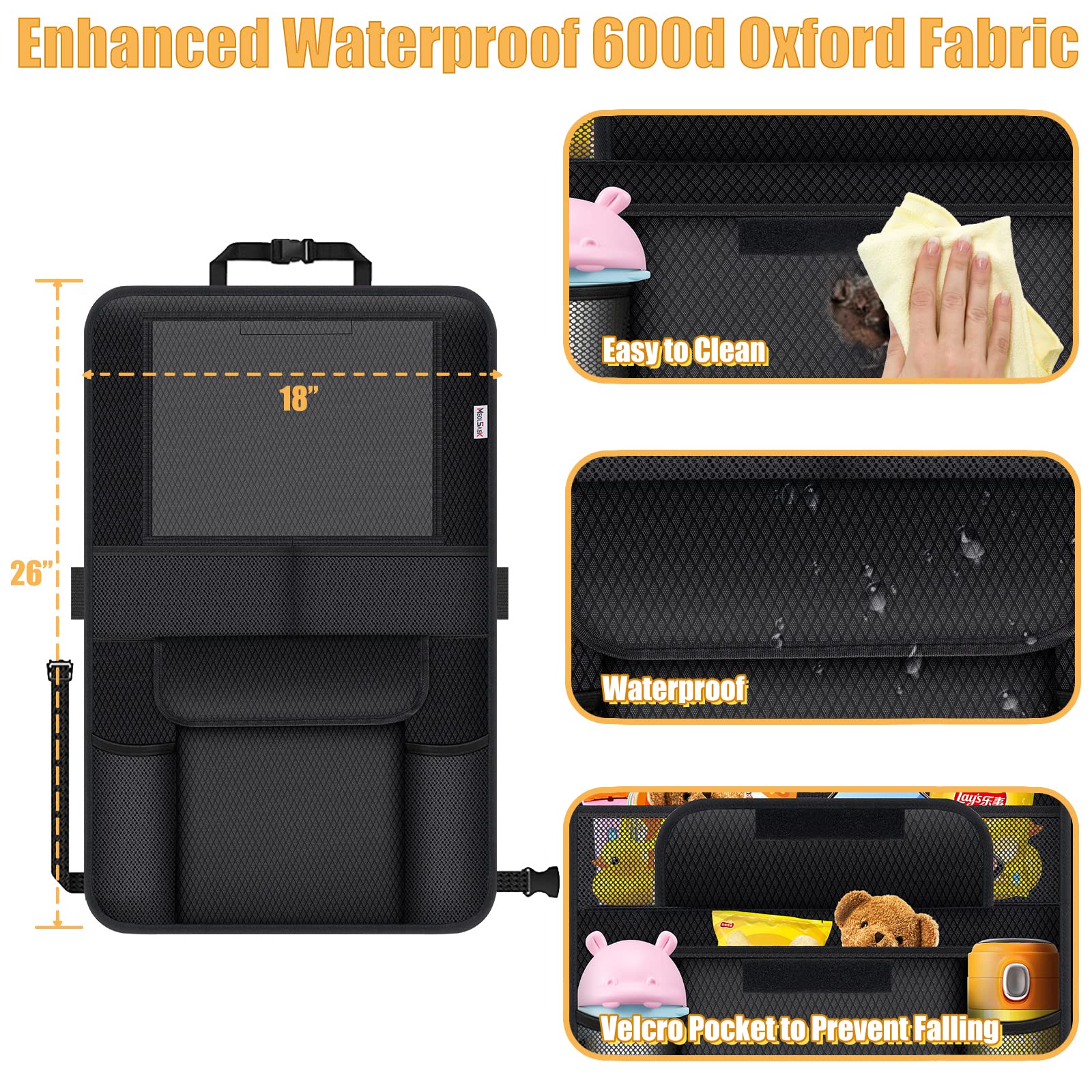 Car Seat Kick Mats 2-Pack Waterproof Kick Mats For Car Seats - Back ...