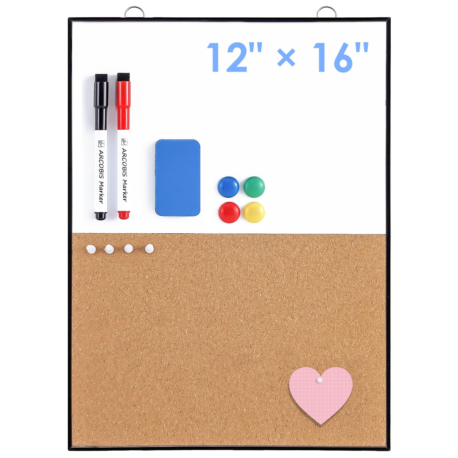 Snapklik.com : ARCOBIS Cork Board White Board Combo, 16"X12" Small ...