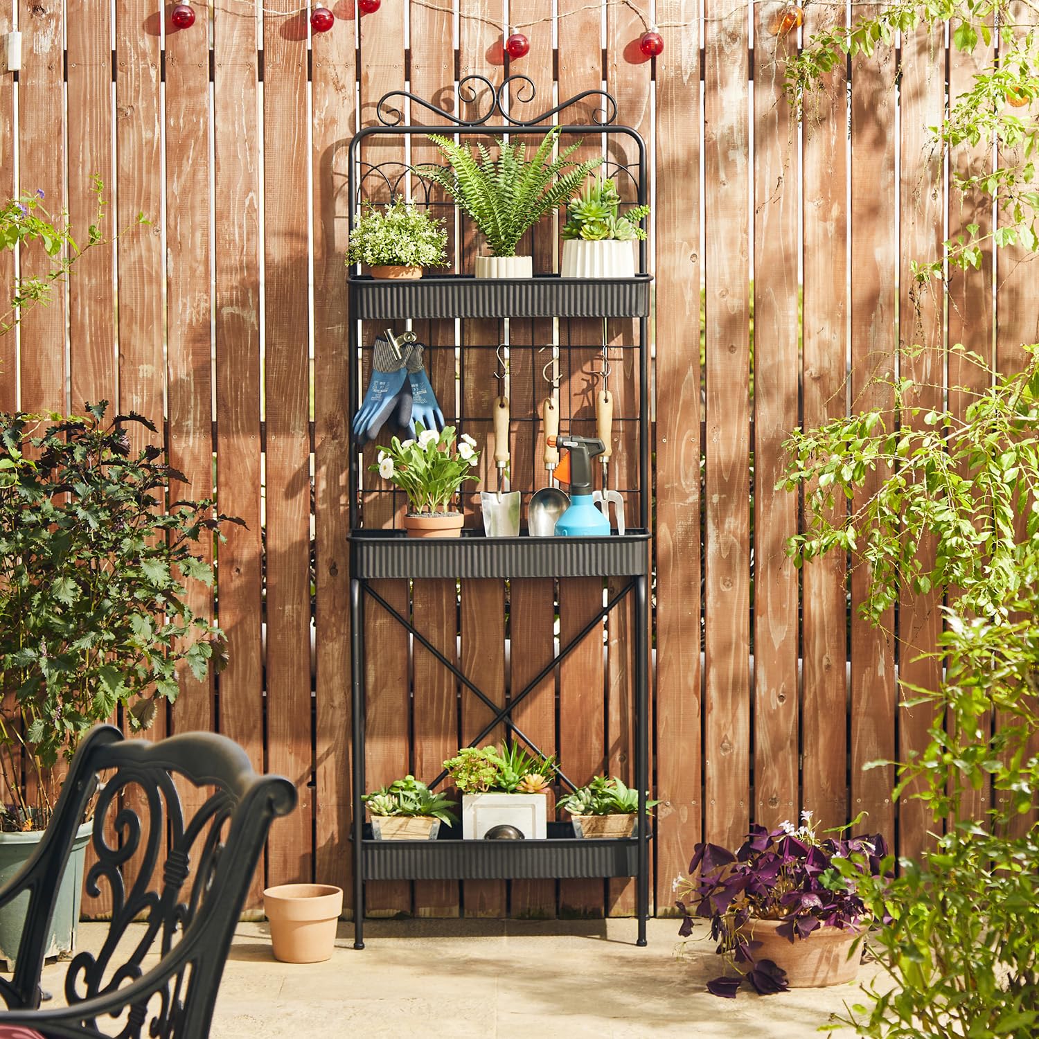 Snapklik.com : Giltzhome 68"H 3-Tiered Metal Shelf Planter Stands ...