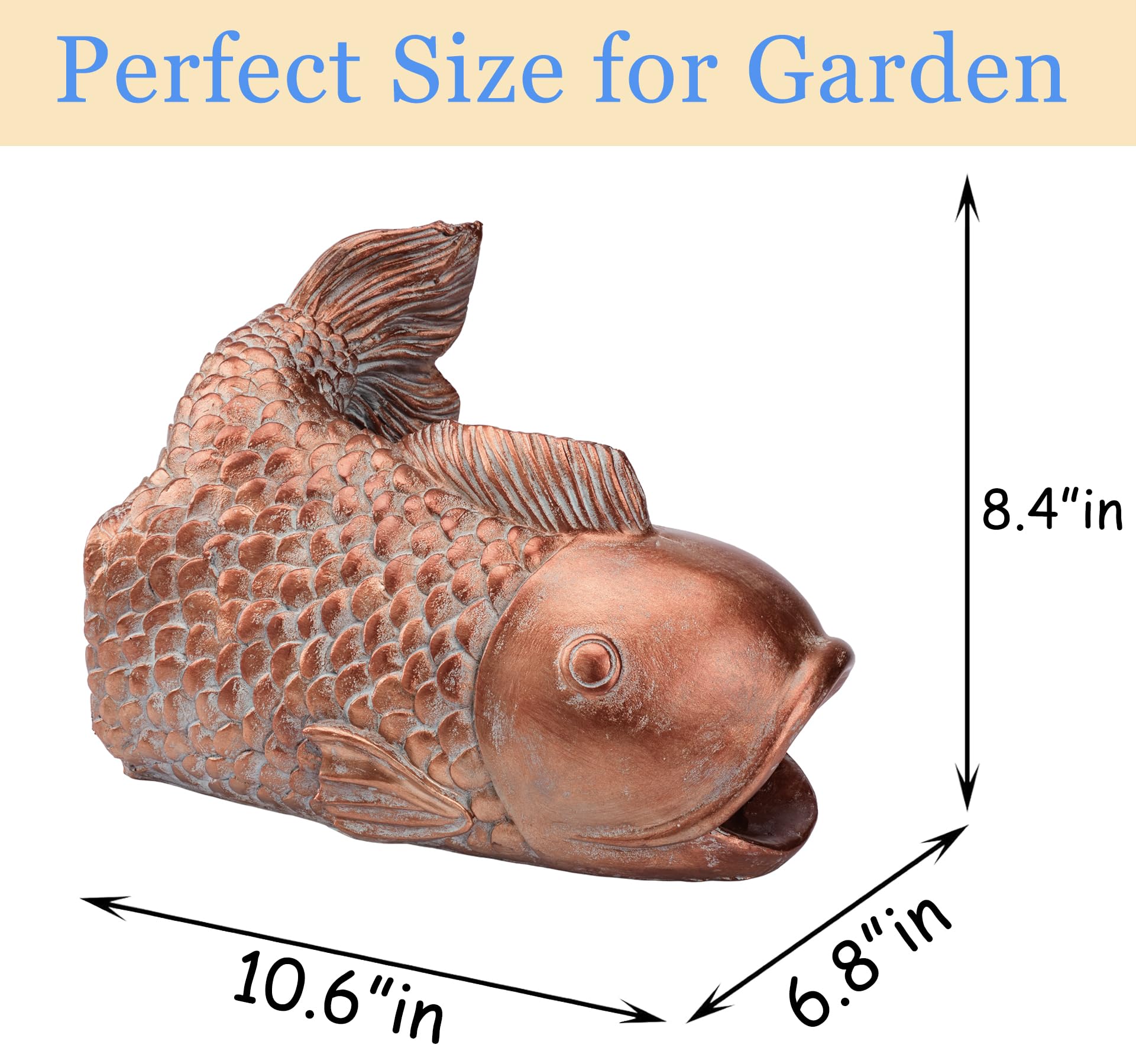 Snapklik.com : Real Koi Sculpture Gutter Diverter Rain,Eco-Friendly ...