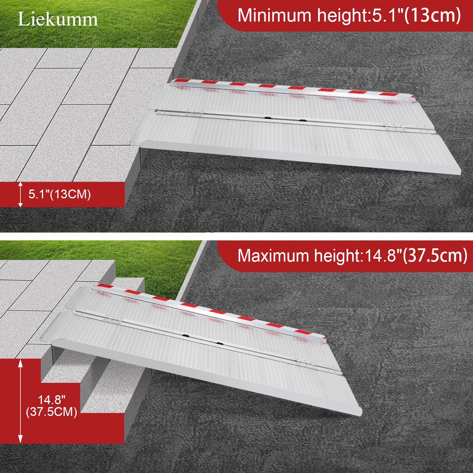 Snapklik.com : LIEKUMM 5ft Folding Wheelchair Ramp, Portable Handicap ...