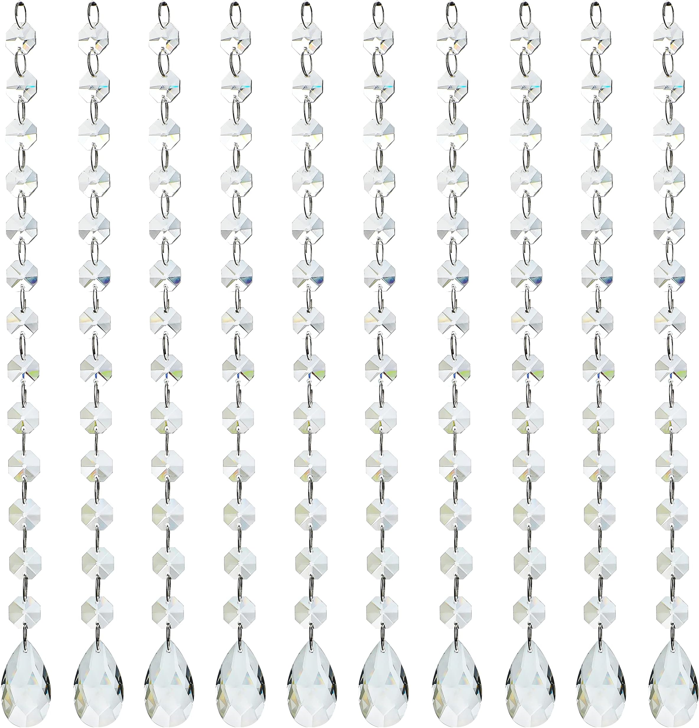 Amazon.com: Fushing 10Pcs 1ft Teardrop Crystal Strands, Hanging Crystal ...