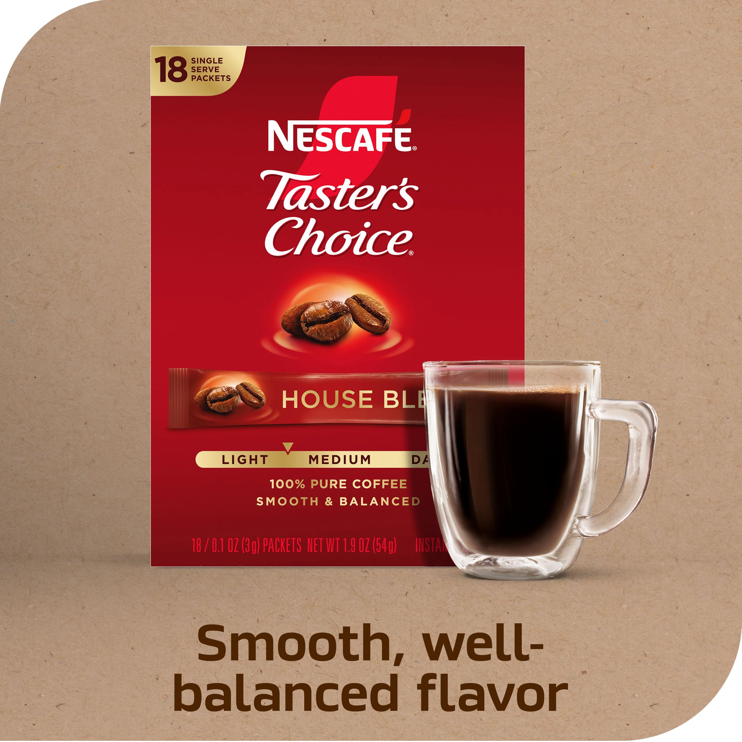 Snapklik.com : NESCAFE Tasters Choice, Instant Coffee Packets, Light ...