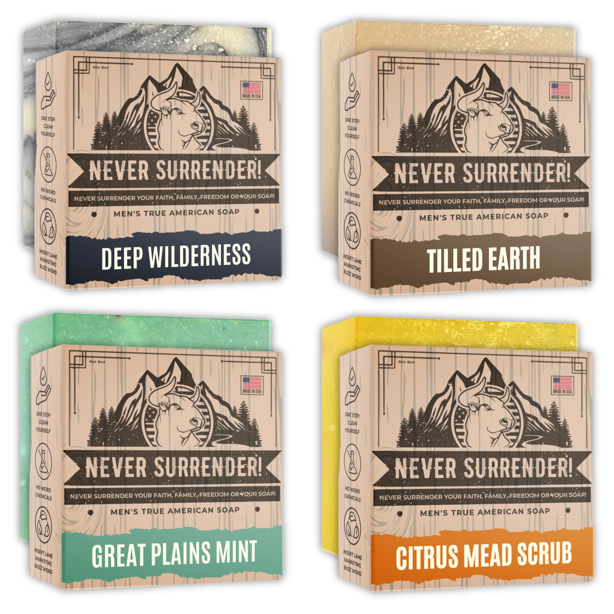 Buy Never Surrender! Cold Processed Natural Bar Soap for Men ...