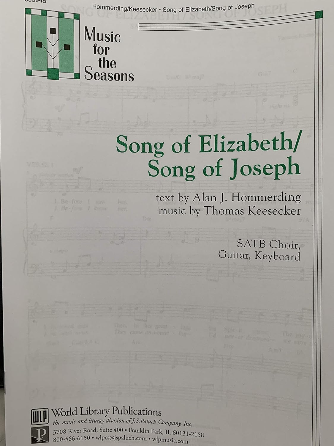 Song of Elizabeth/Song of Joseph: Alan Hommerding, Thomas Keesecker ...