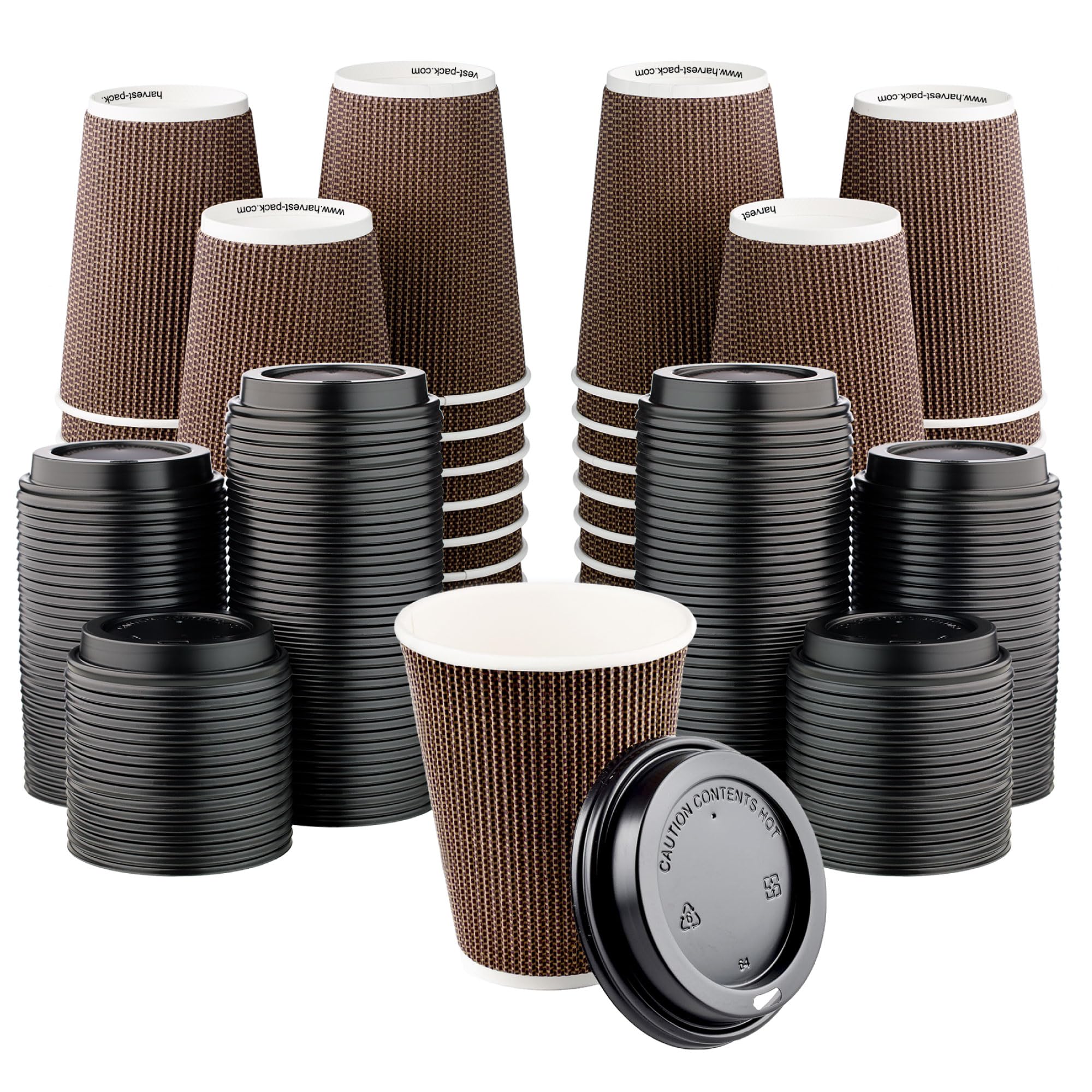 Amazon.com: [400 SET]Harvest Pack 12 oz Disposable Coffee Cups ...