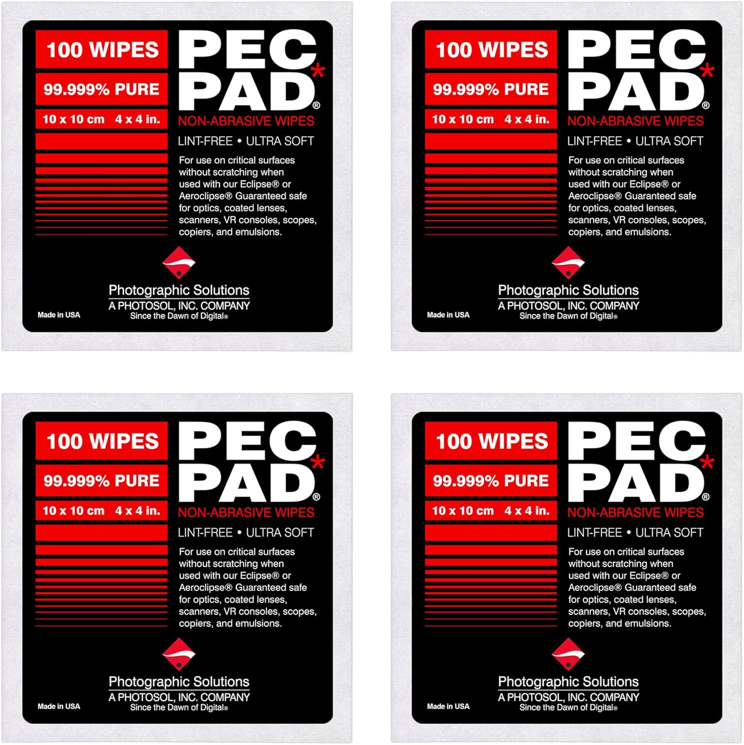 Amazon.com: PEC-PAD Lint Free Wipes 4”x4” Non-Abrasive Ultra Soft Cloth ...