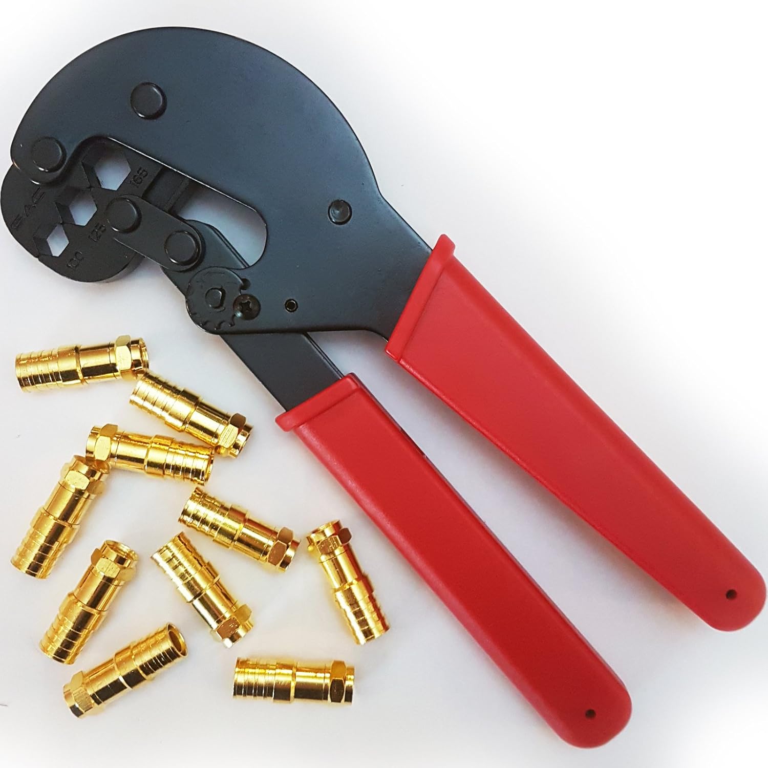 Loops PRO F-Type Hex Crimp Tool & 10x CT125 / WF125 Connectors - Aerial ...