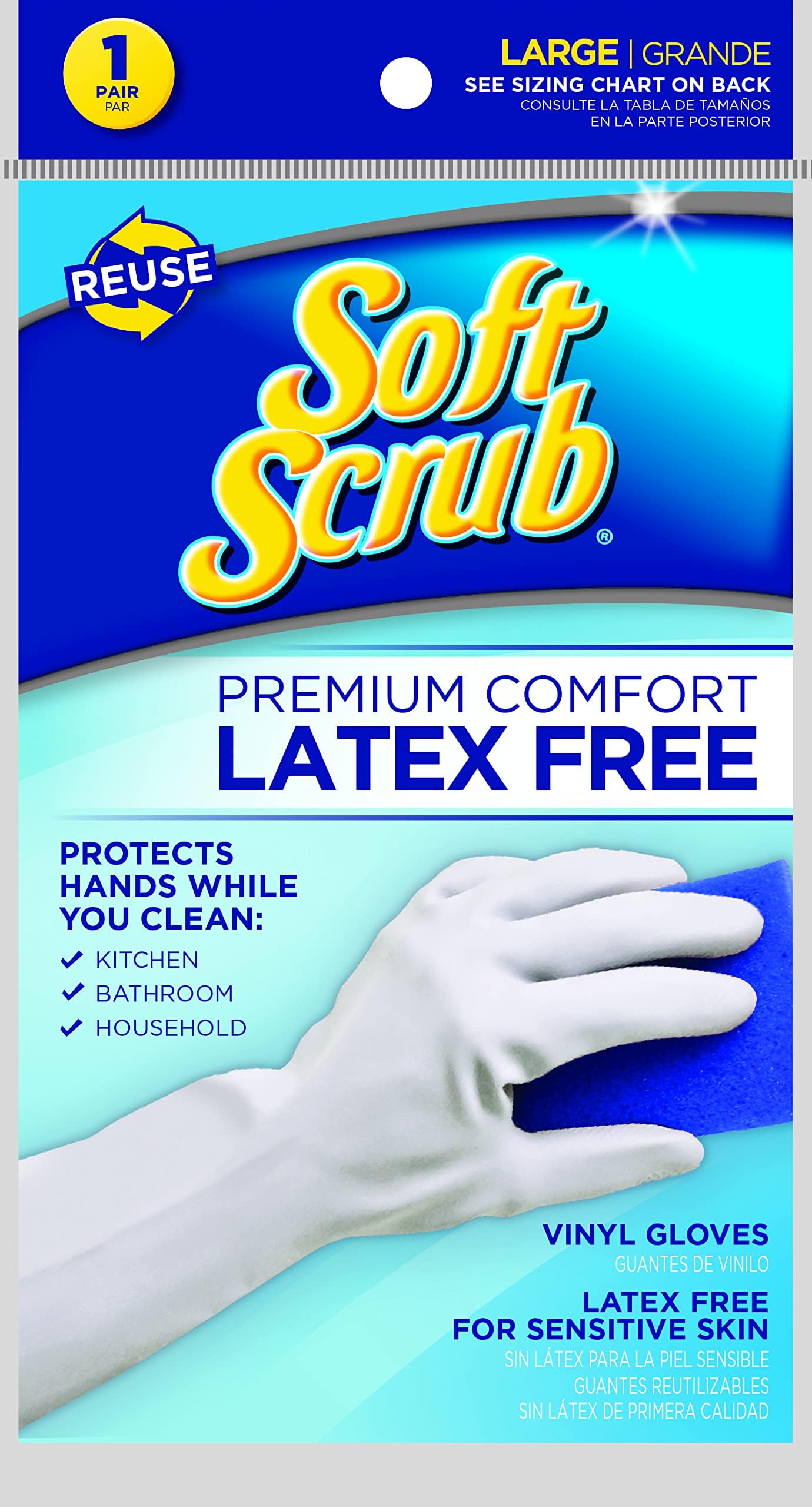 Amazon.com: Mr. Clean 243034 Bliss Premium Latex-free Gloves, Large, 3 ...